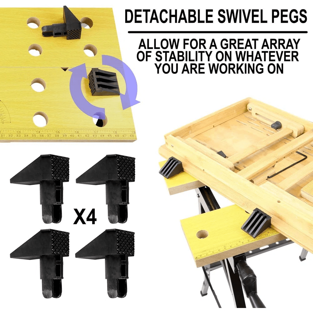 Folding Work Table Portable Workbench W/ Adjustable Height - Temu