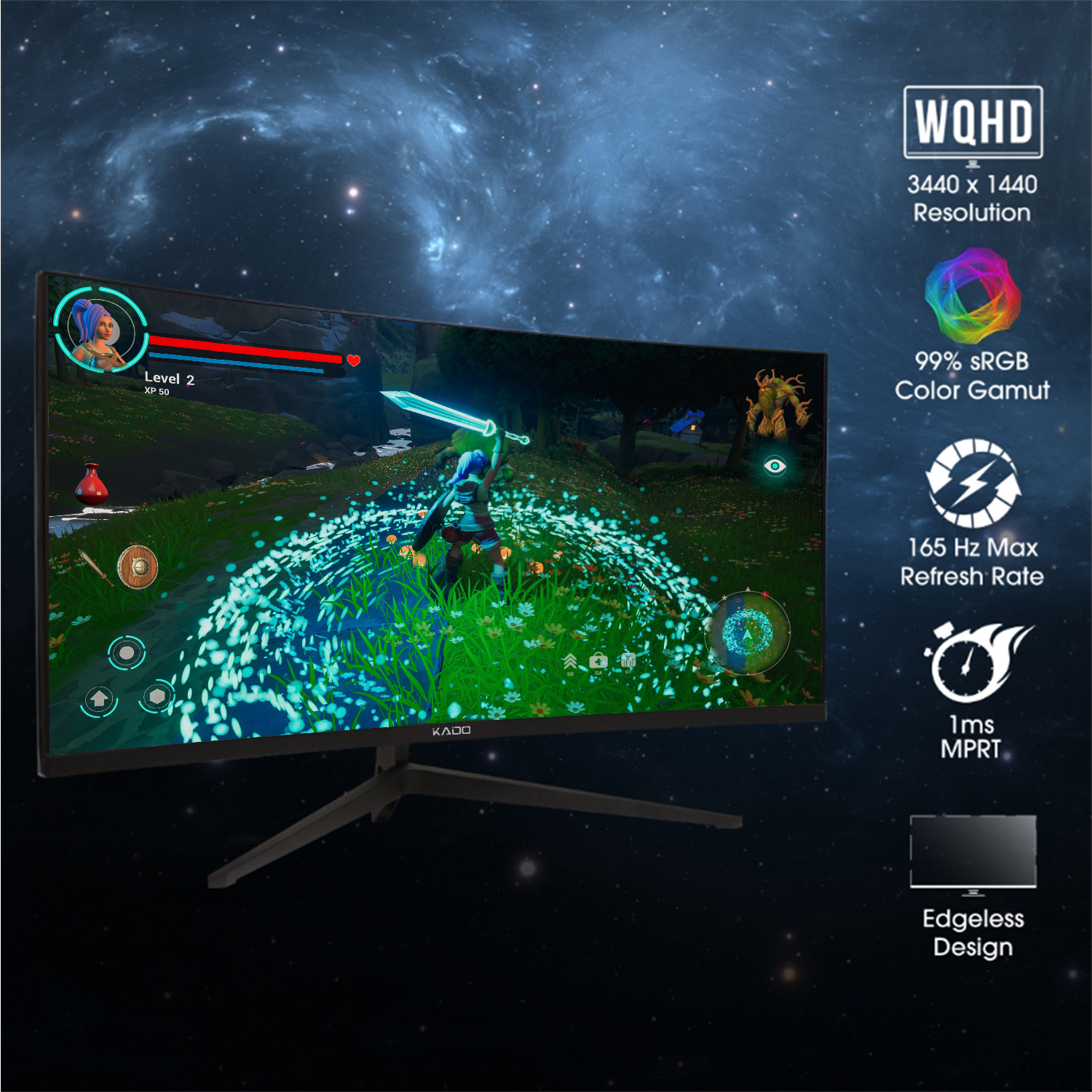 Kado Sceptre Curved 1500r Gaming Monitor 3440x1440 165hz Amd - Temu