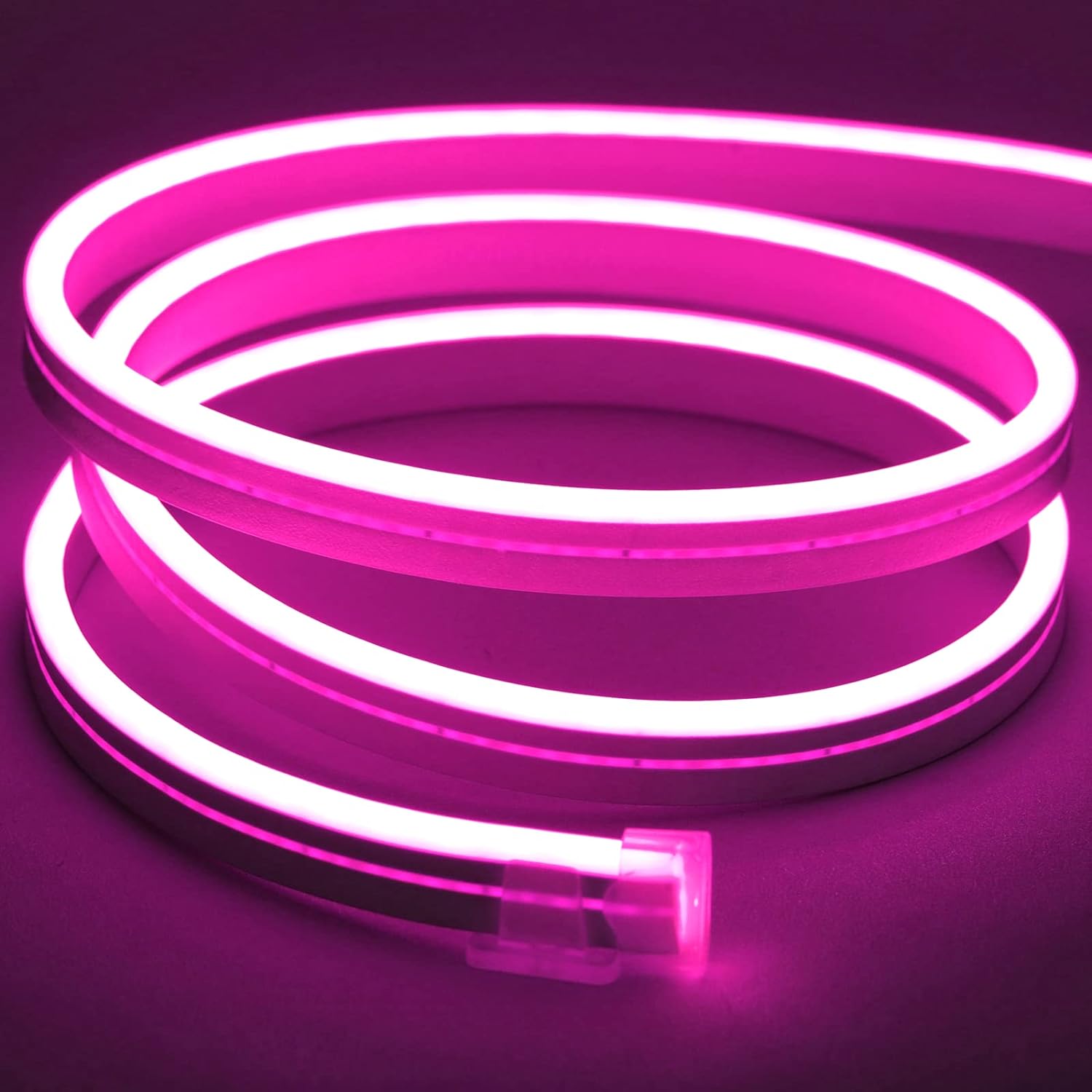 led neon strip lights, pink 12v/16.4ft, flexible diffuser, cuttable ...