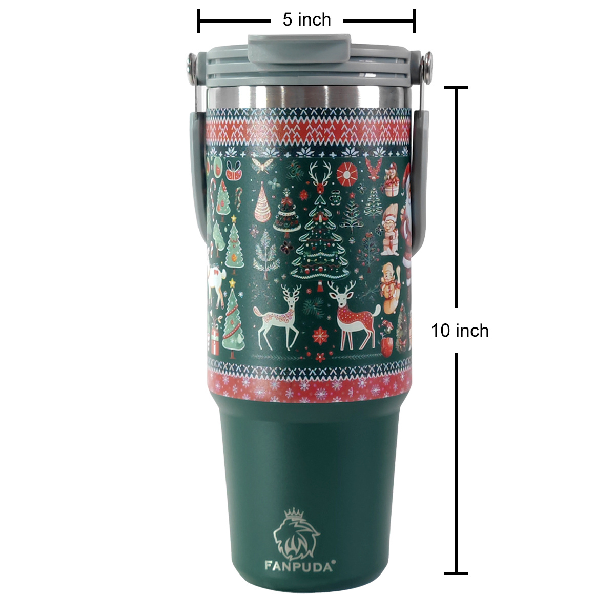 Insulated Mug Handle Straw Lid Double Vacuum Reusable - Temu