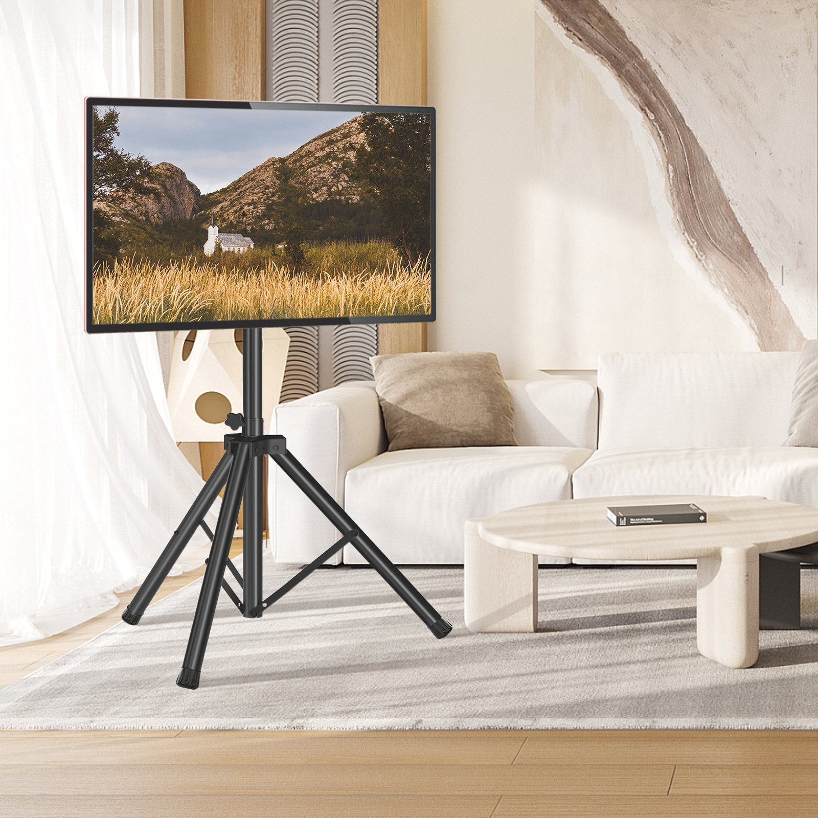 Tripod Tv Stand, Portable Tv Stand Mount For 37-80 Inch Led Lcd Oled ...