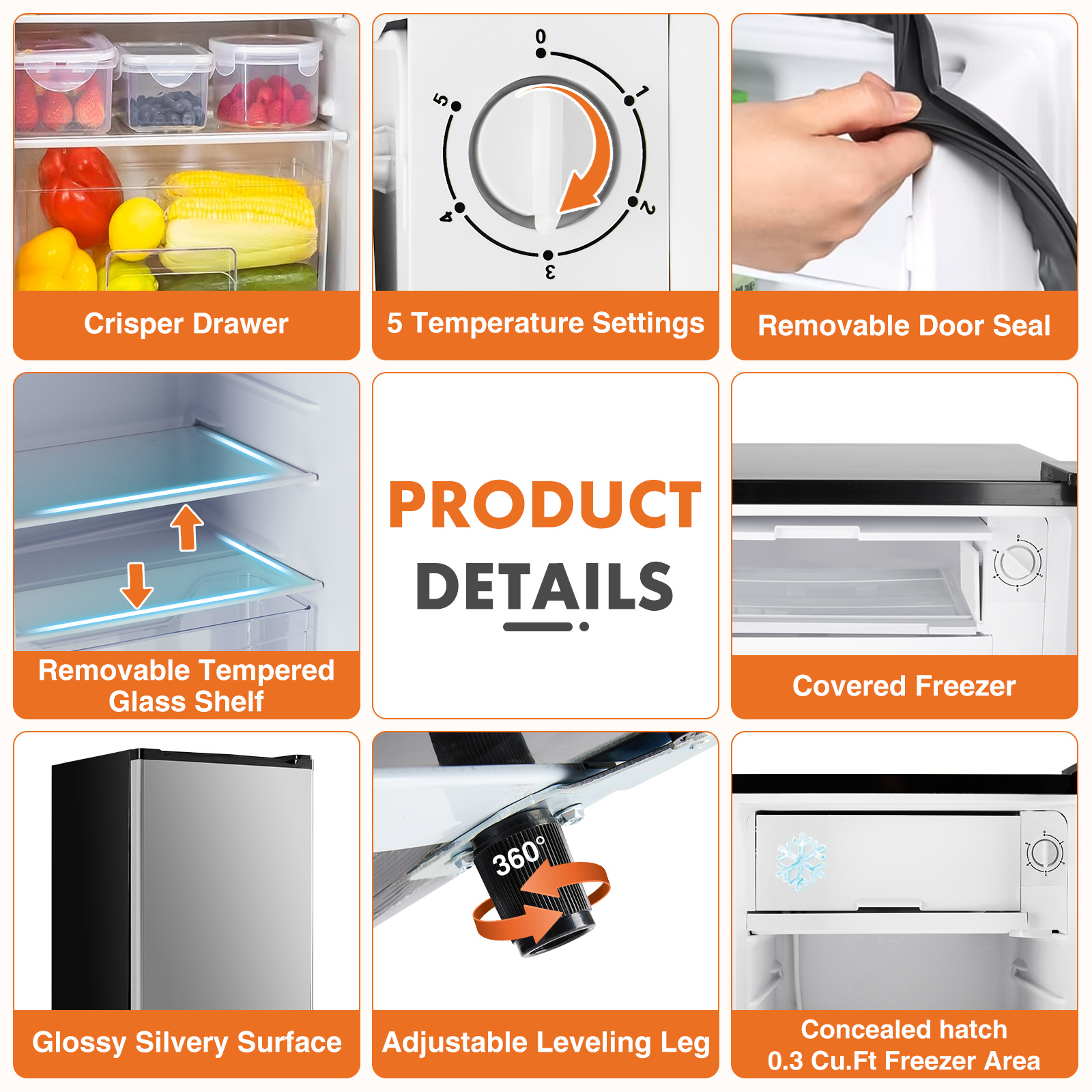 2.9 Cu.ft Mini Fridge Freezer Single Door Small Refrigerator - Temu