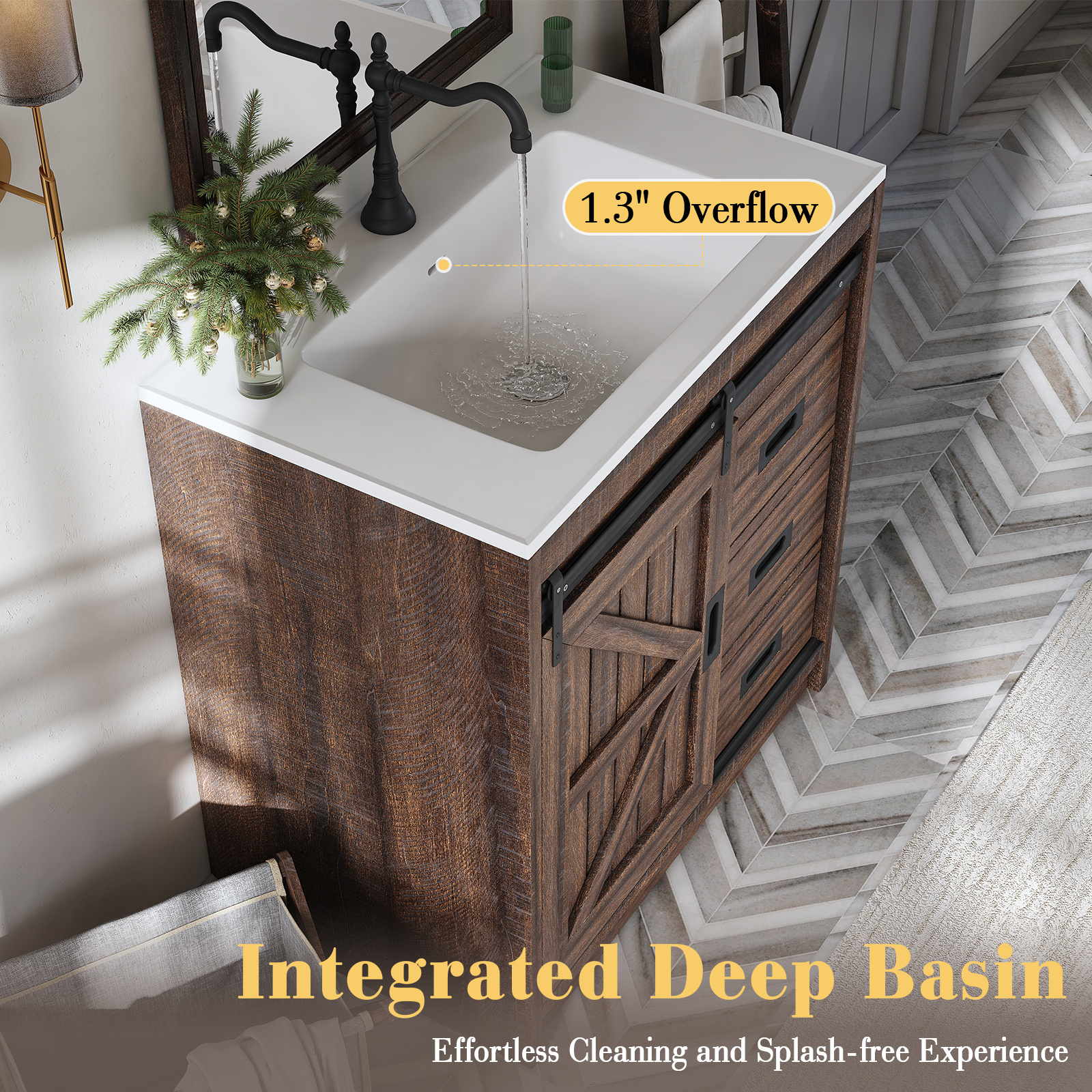 Farmhouse style Bathroom Vanity Featuring A Sink Combo - Temu