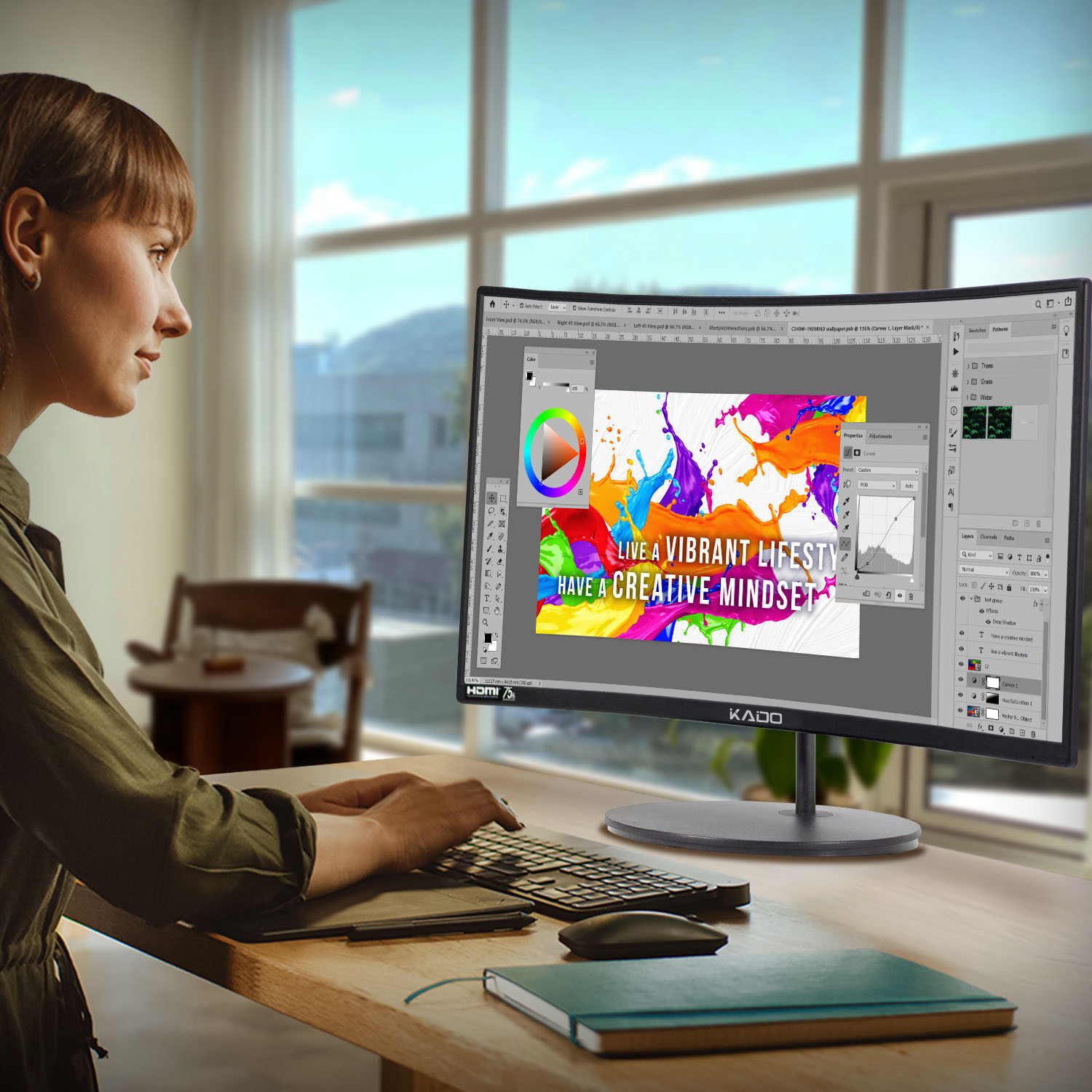Curved 1500r 1920x1080 75hz Computer Monitor - Temu