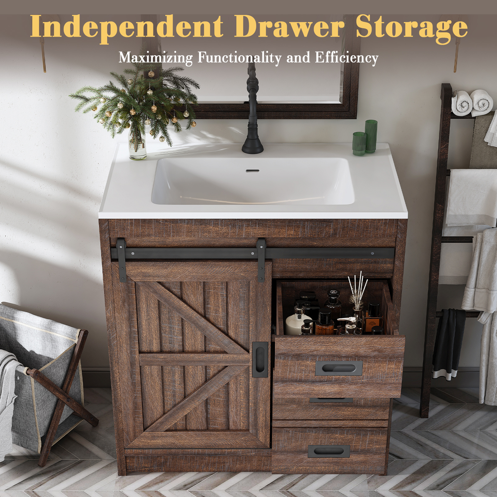 Farmhouse style Bathroom Vanity Featuring A Sink Combo - Temu