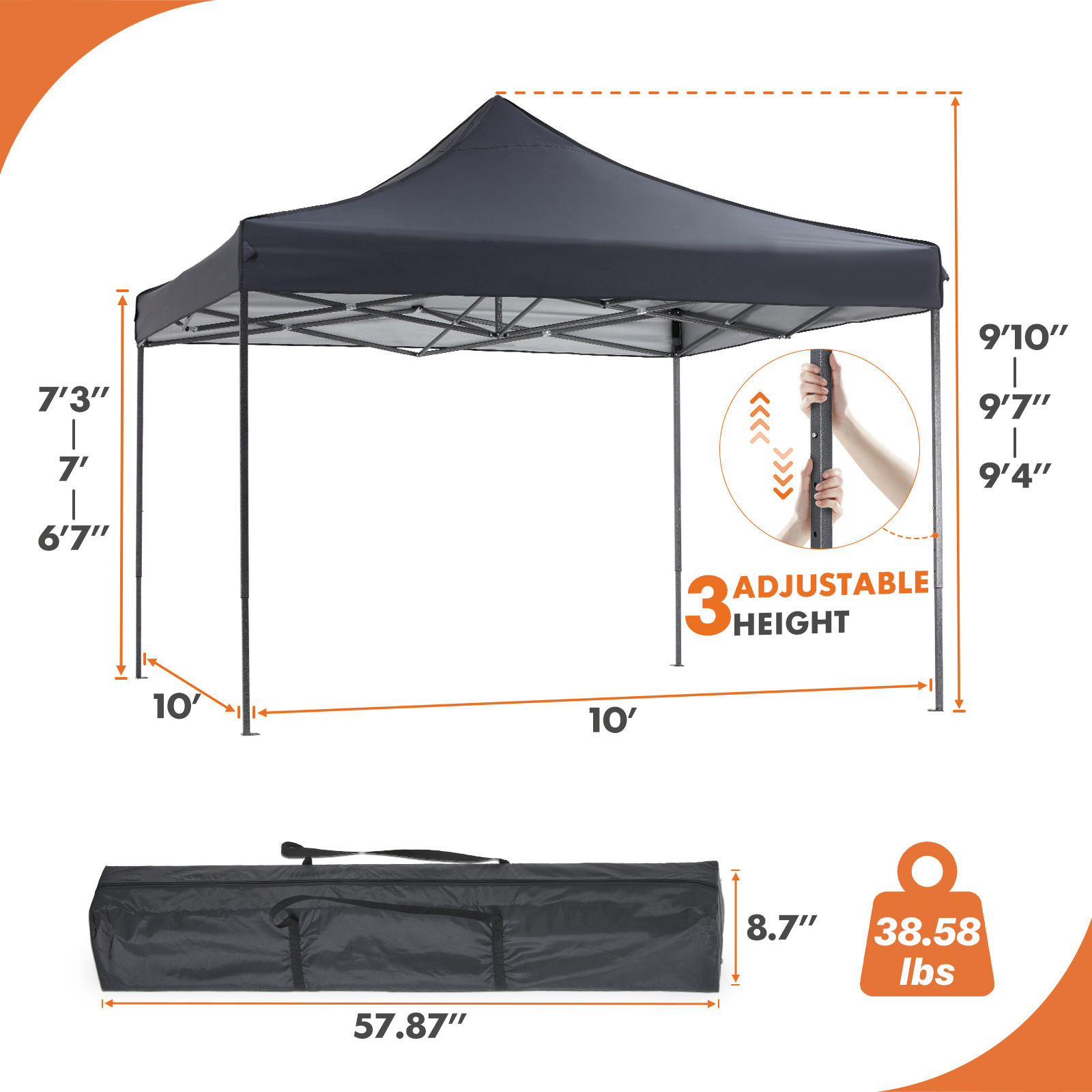 Carpa Dosel Pop Up 10x10 Pies Patio Aire Libre Toldos - Temu