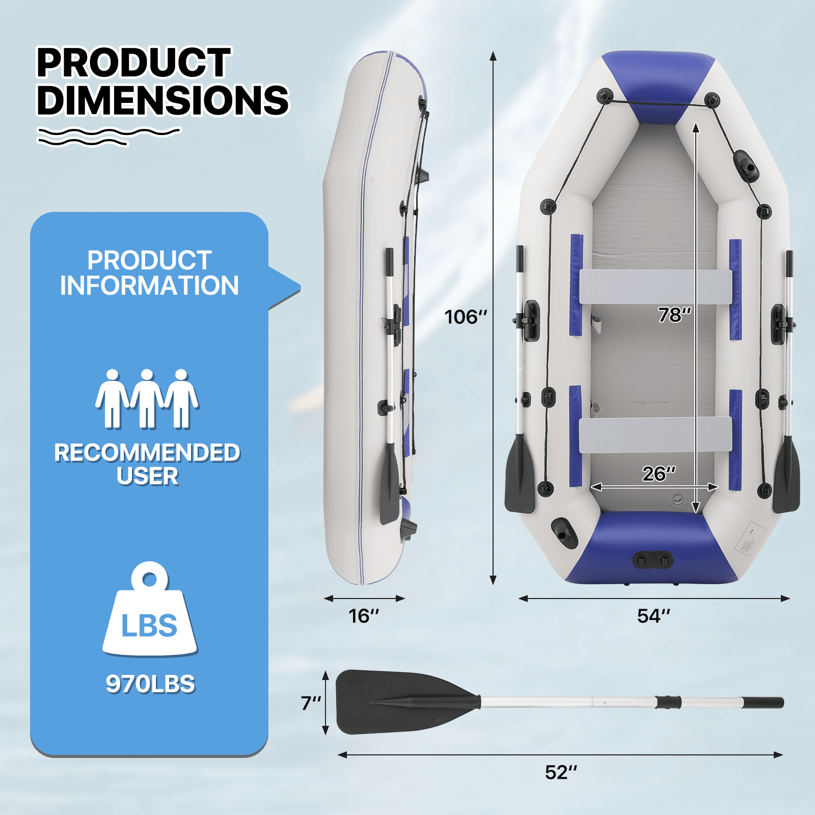 inflatable boat ( included) inflatable raft water - Temu
