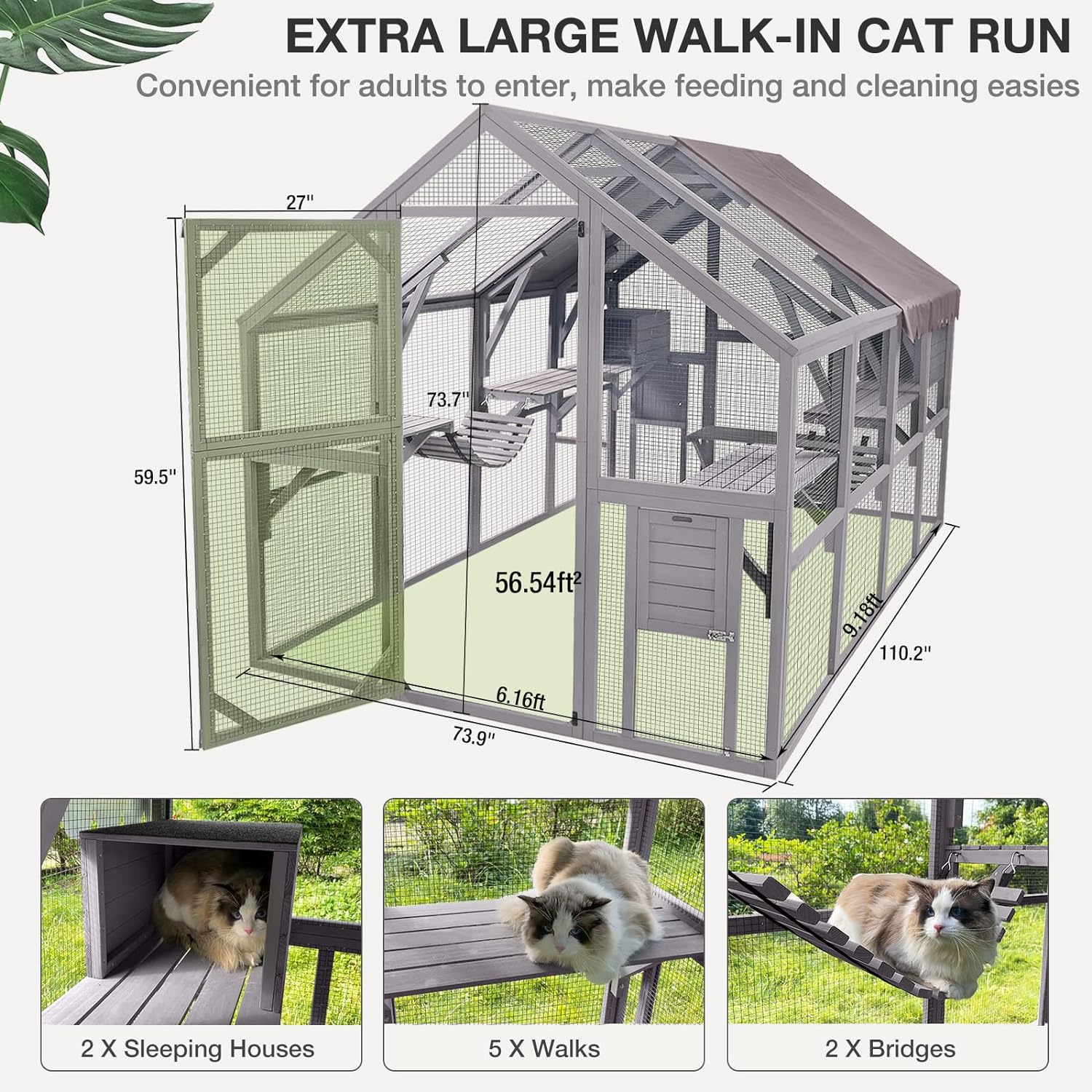 Large Outdoor Cat Enclosures Wooden Cat - Temu