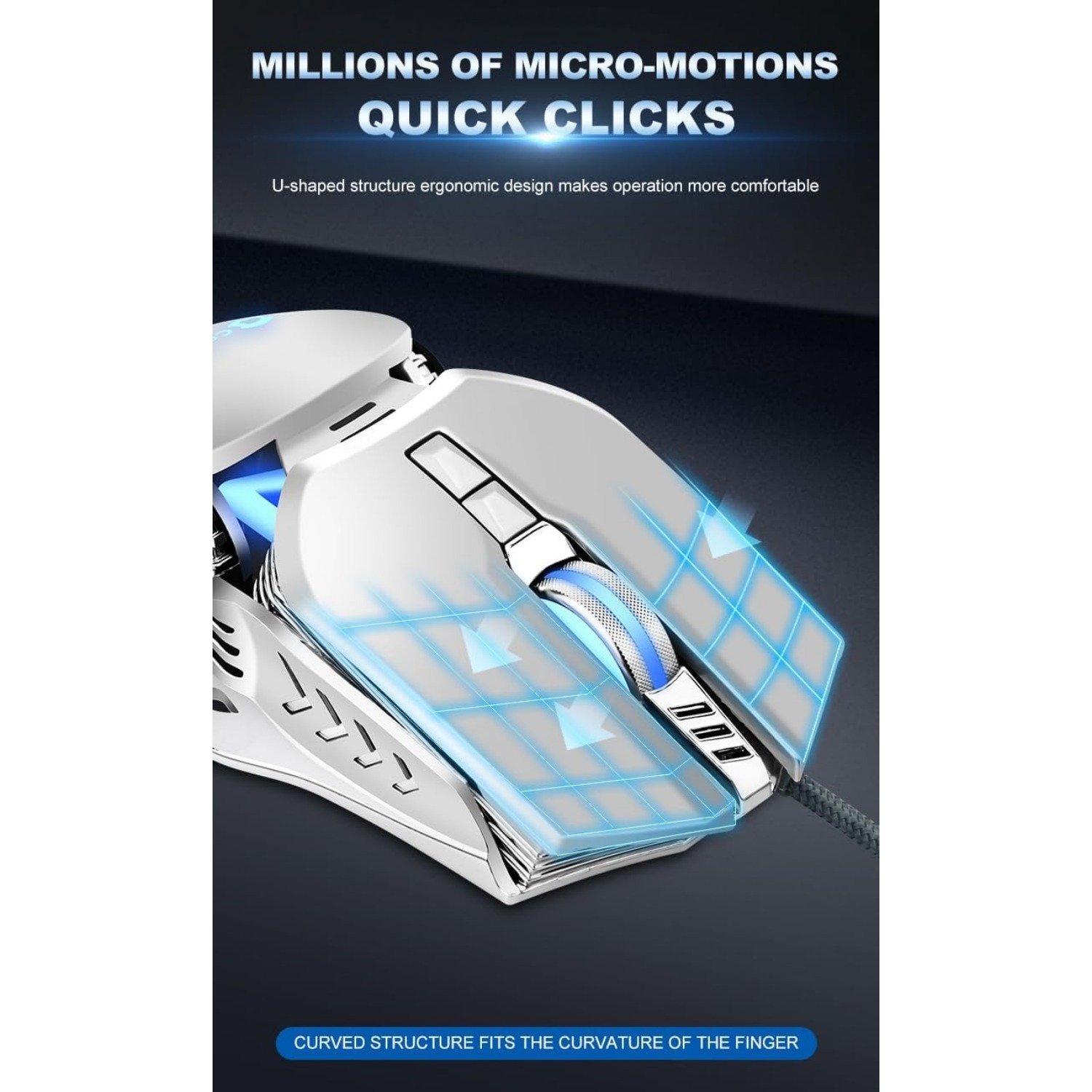 Rgb Wired Gaming Mouse - 6400 Dpi Optical Ergonomic Gamer Mouse With ...