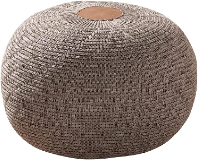 Large Ottoman Foot Stool Knitted Foot Rest - Temu