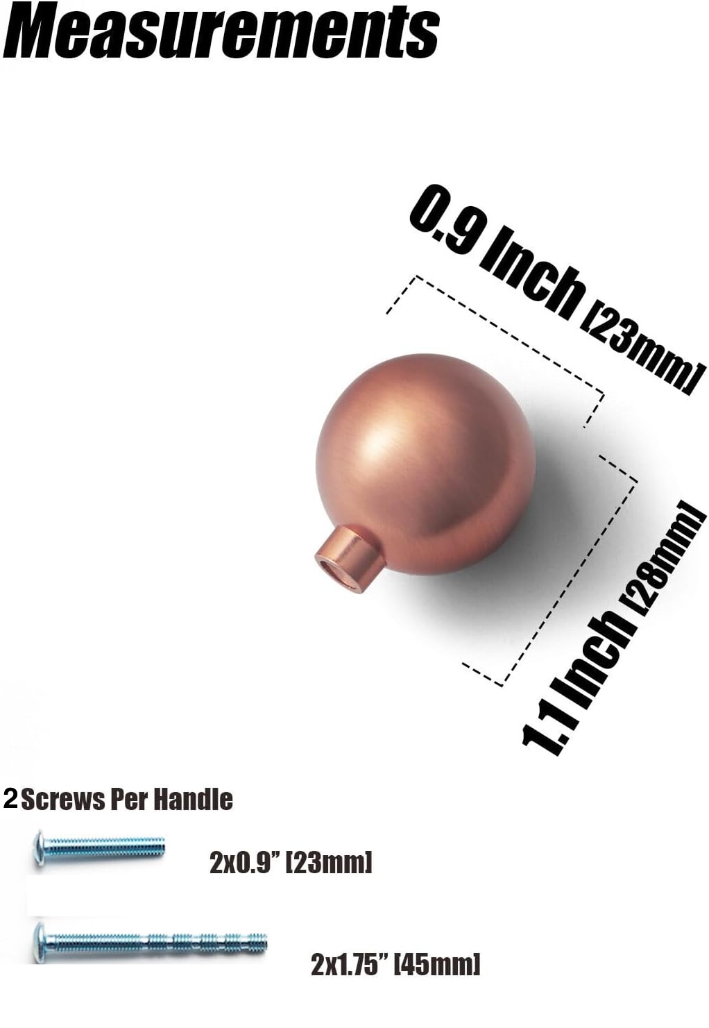 Single Knob Brushed Copper Cabinet Knobs Dimension Zinc - Temu