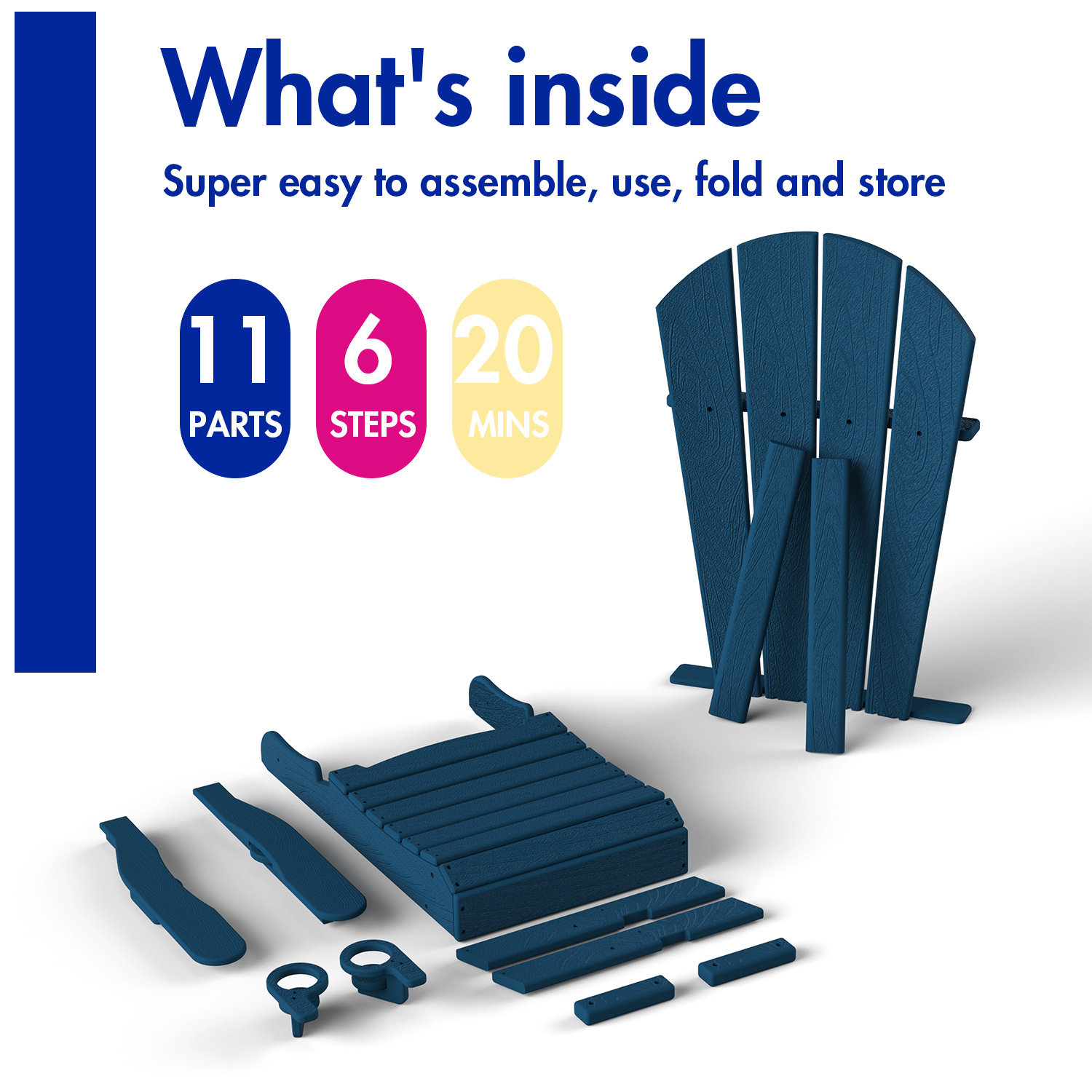 Adirondack Chair Adjustable Backrest Ottoman Wood Texture - Temu