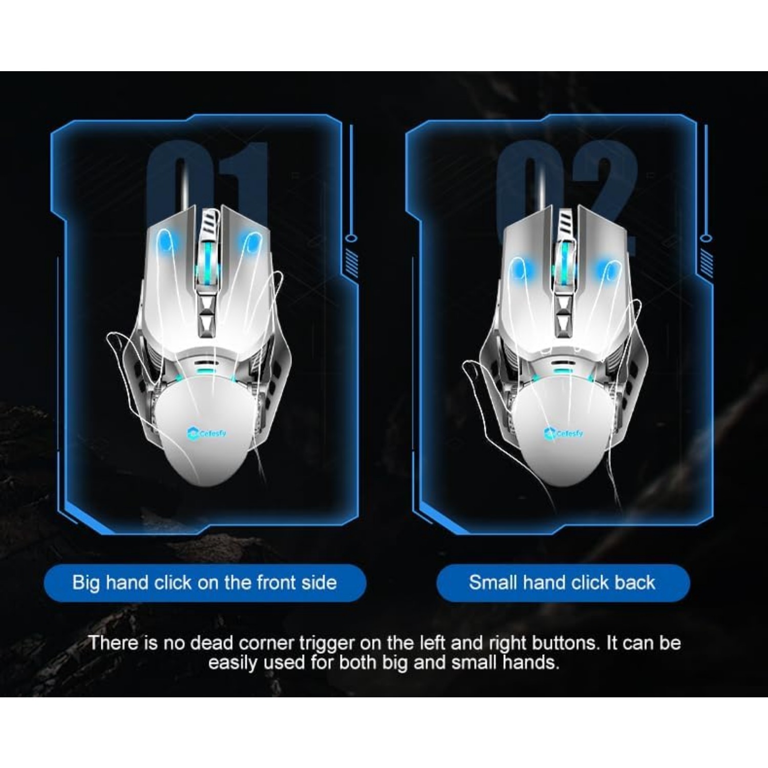 Rgb Wired Gaming Mouse - 6400 Dpi Optical Ergonomic Gamer Mouse With ...