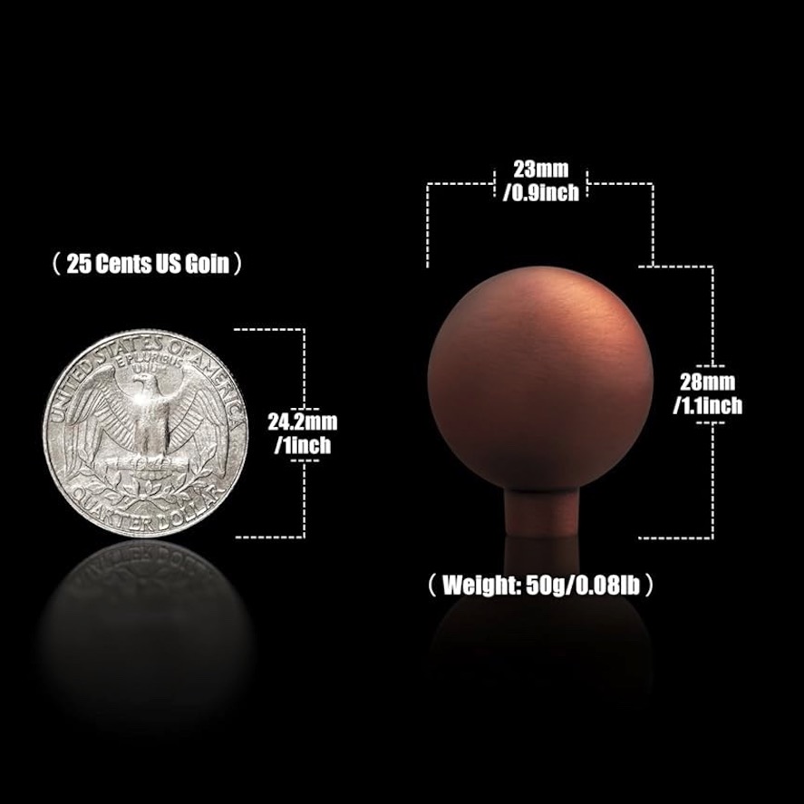 Single Knob Brushed Copper Cabinet Knobs Dimension Zinc - Temu