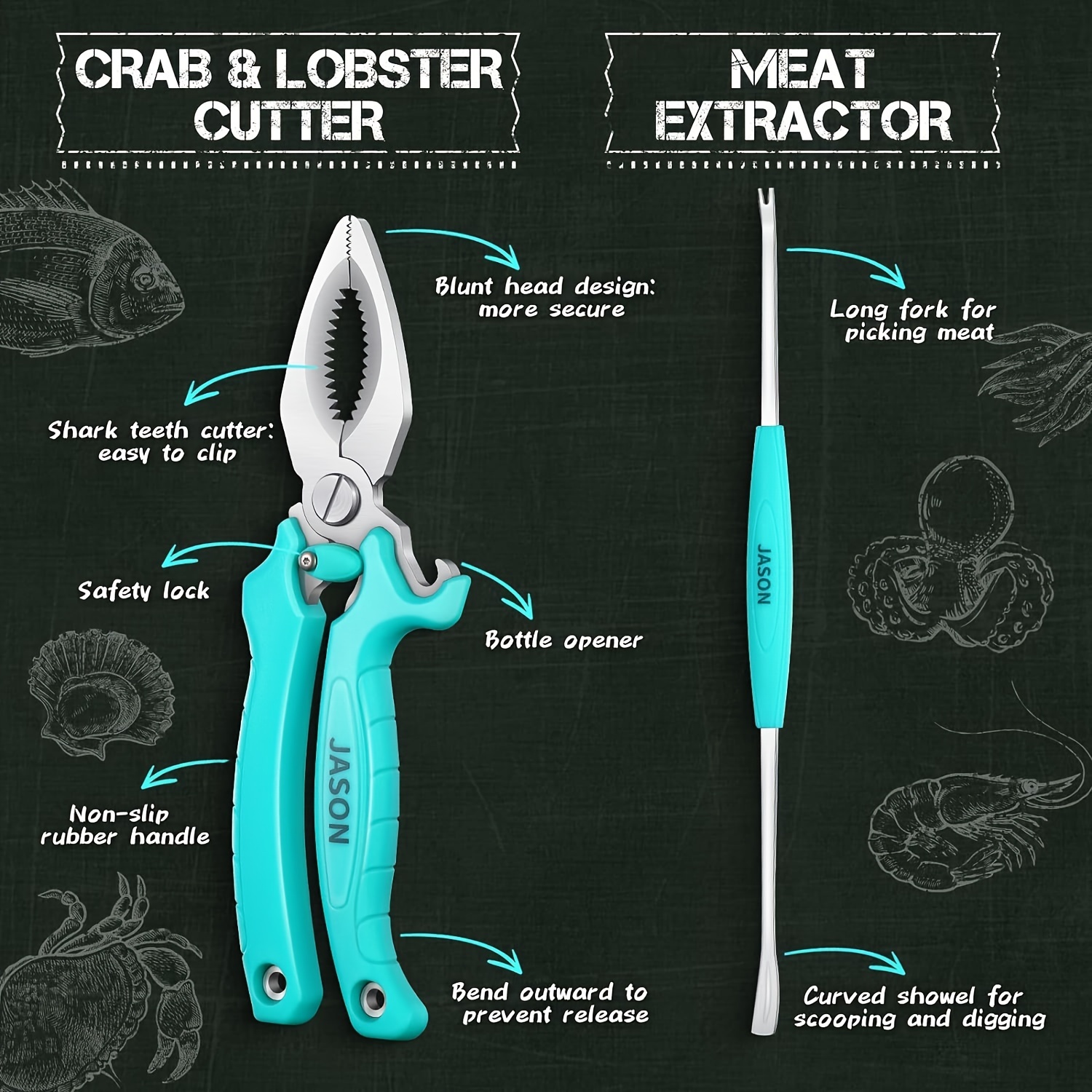 Seafood Tools Set 1 Crab Cracker 1 Shrimp Peeler 1 Oyster - Temu