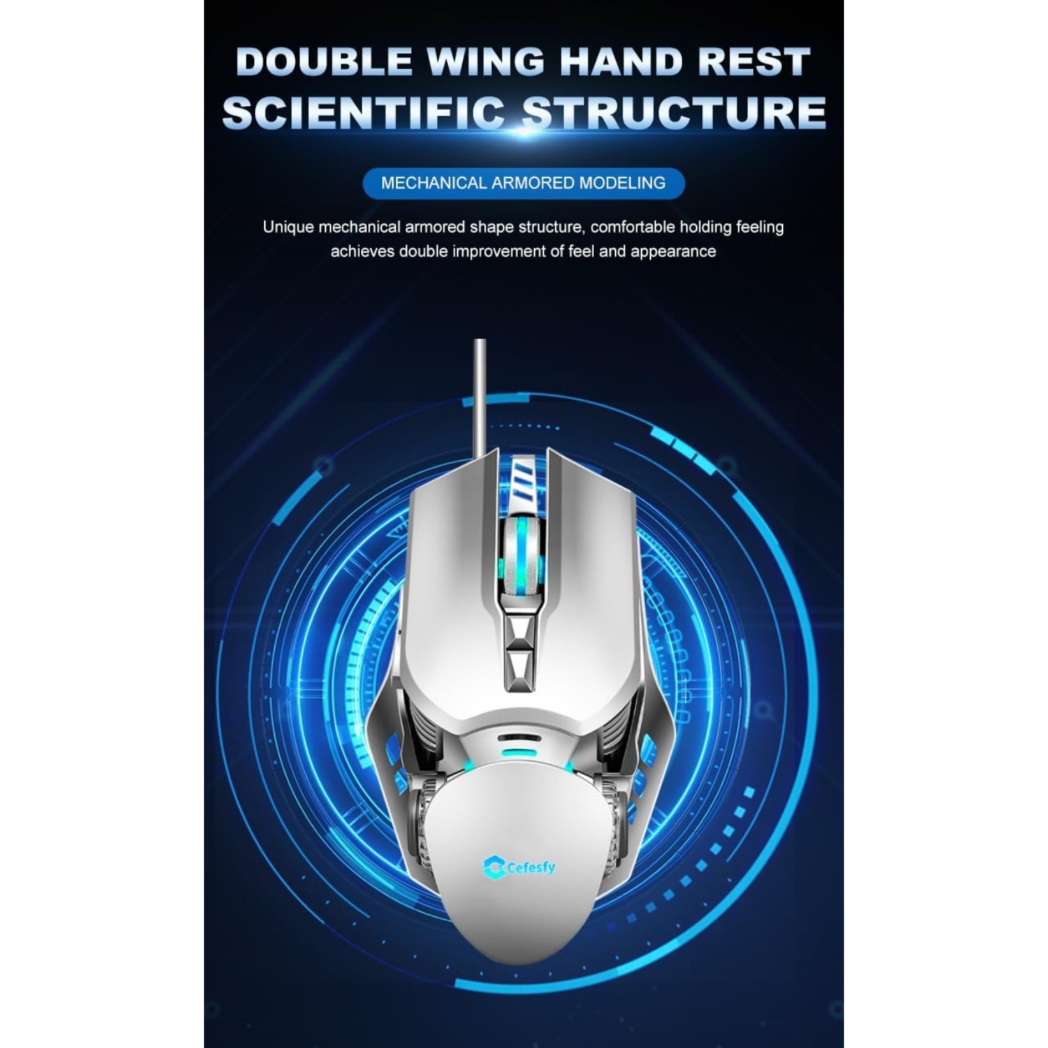 Rgb Wired Gaming Mouse - 6400 Dpi Optical Ergonomic Gamer Mouse With ...
