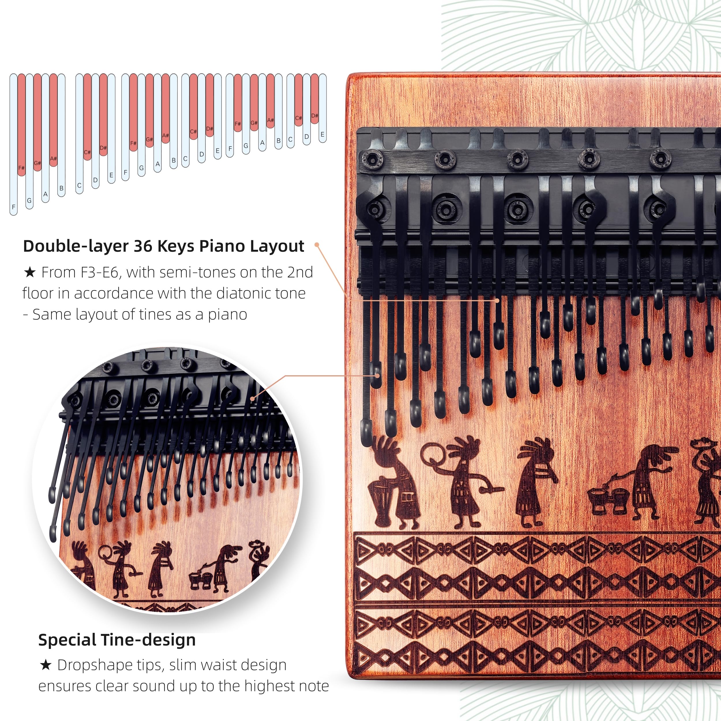 Finger Thumb thumb 36 Keys Chormatic Kalimba - Temu
