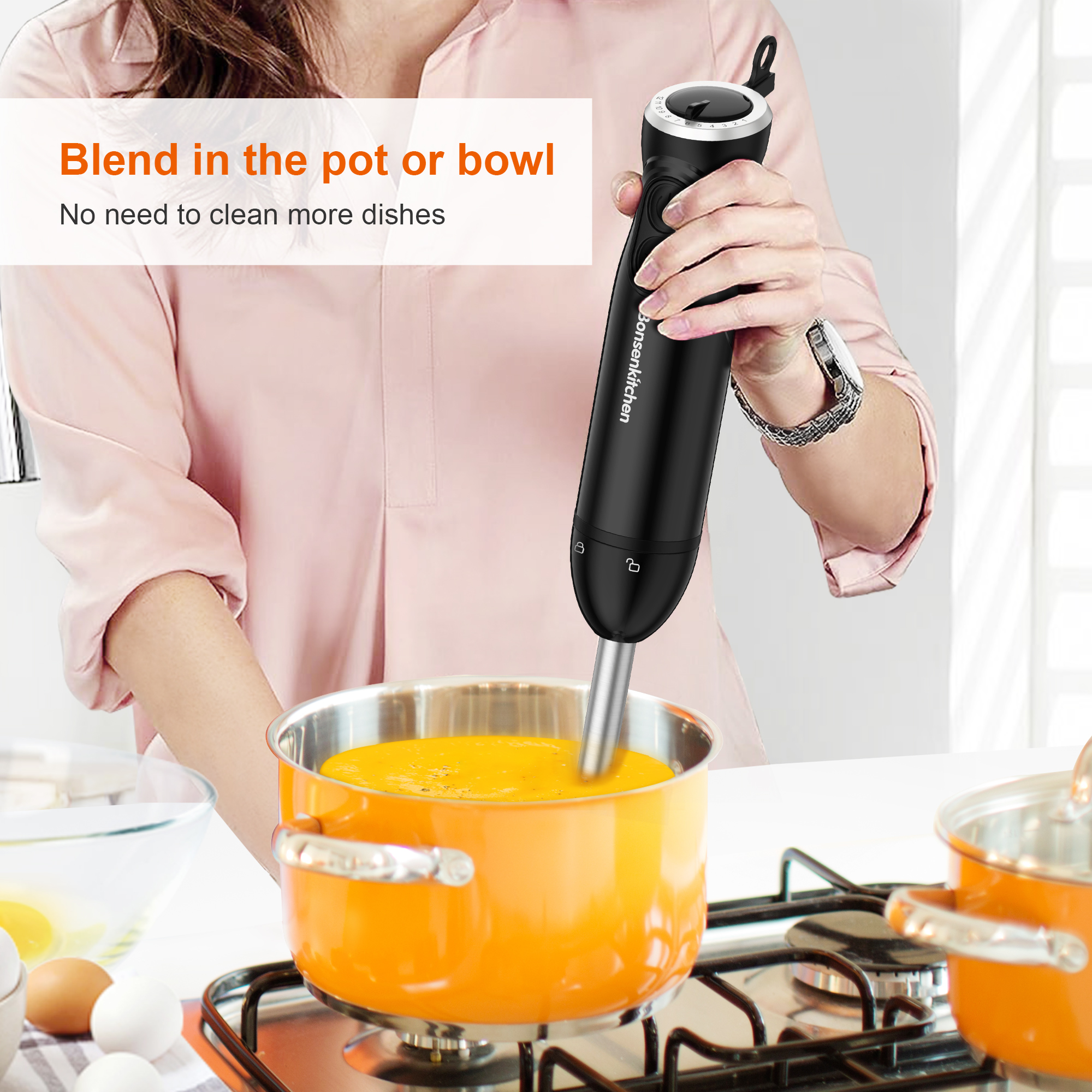 Electric Handheld Blender 12 speed Turbo Mode Stainless - Temu
