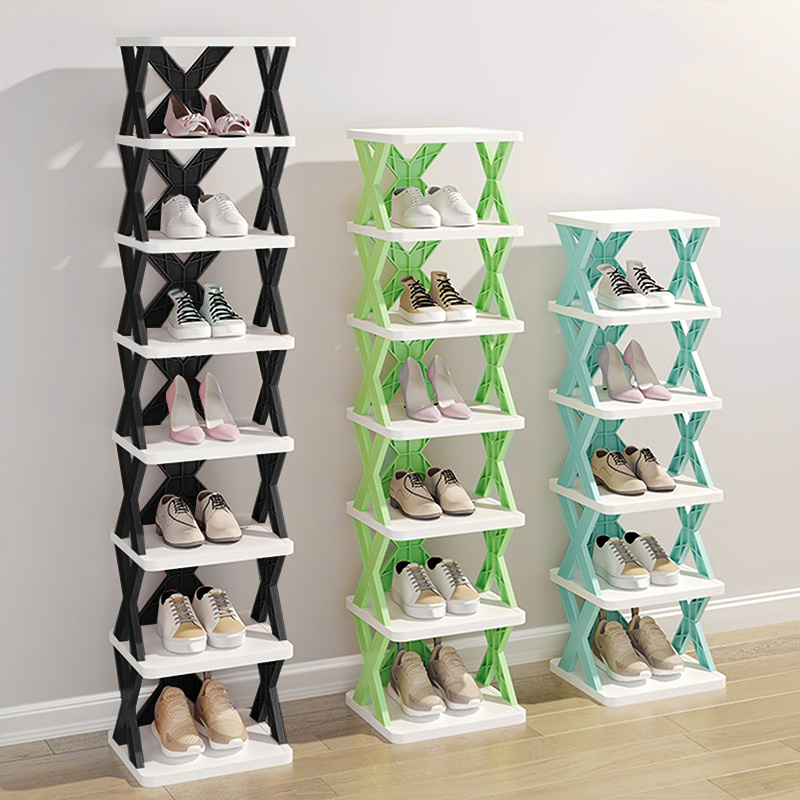9 tier narrow shoe rack small vertical shoe stand space Temu