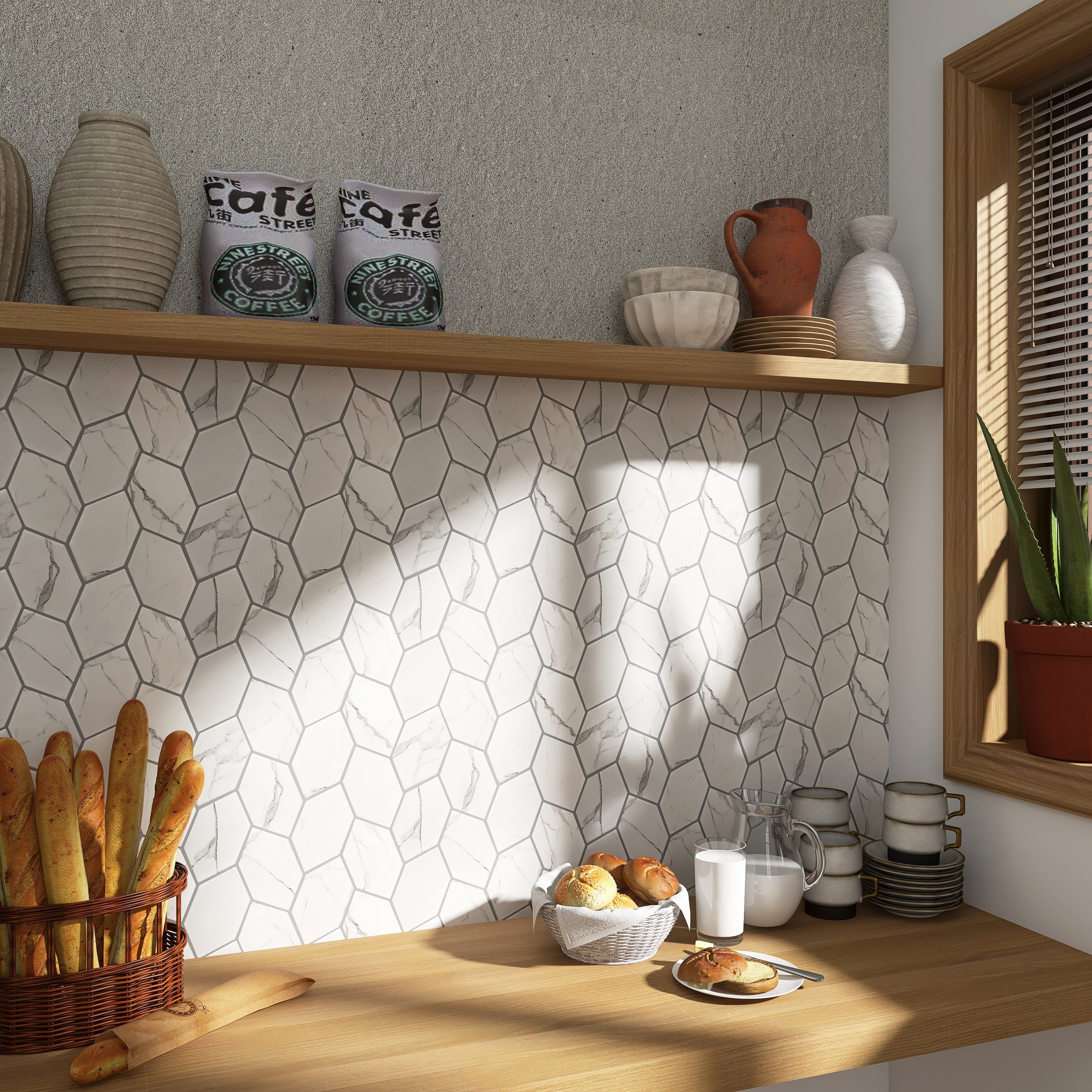 Porcelain Hexagon Mosaic Tile / Floor Tile / Wall Tile / - Temu