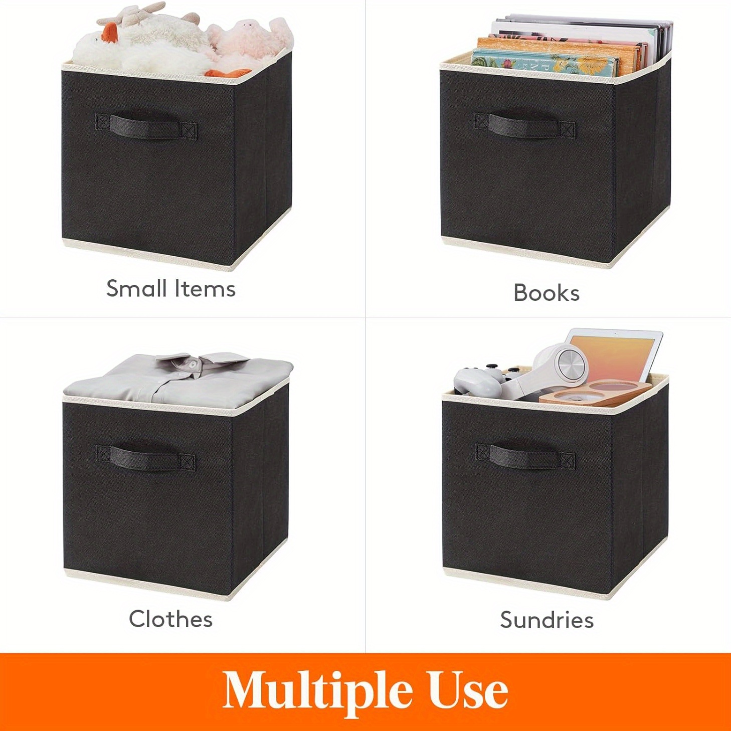 Cube Storage Bins Foldable Fabric Bins Multi color Organizer - Temu