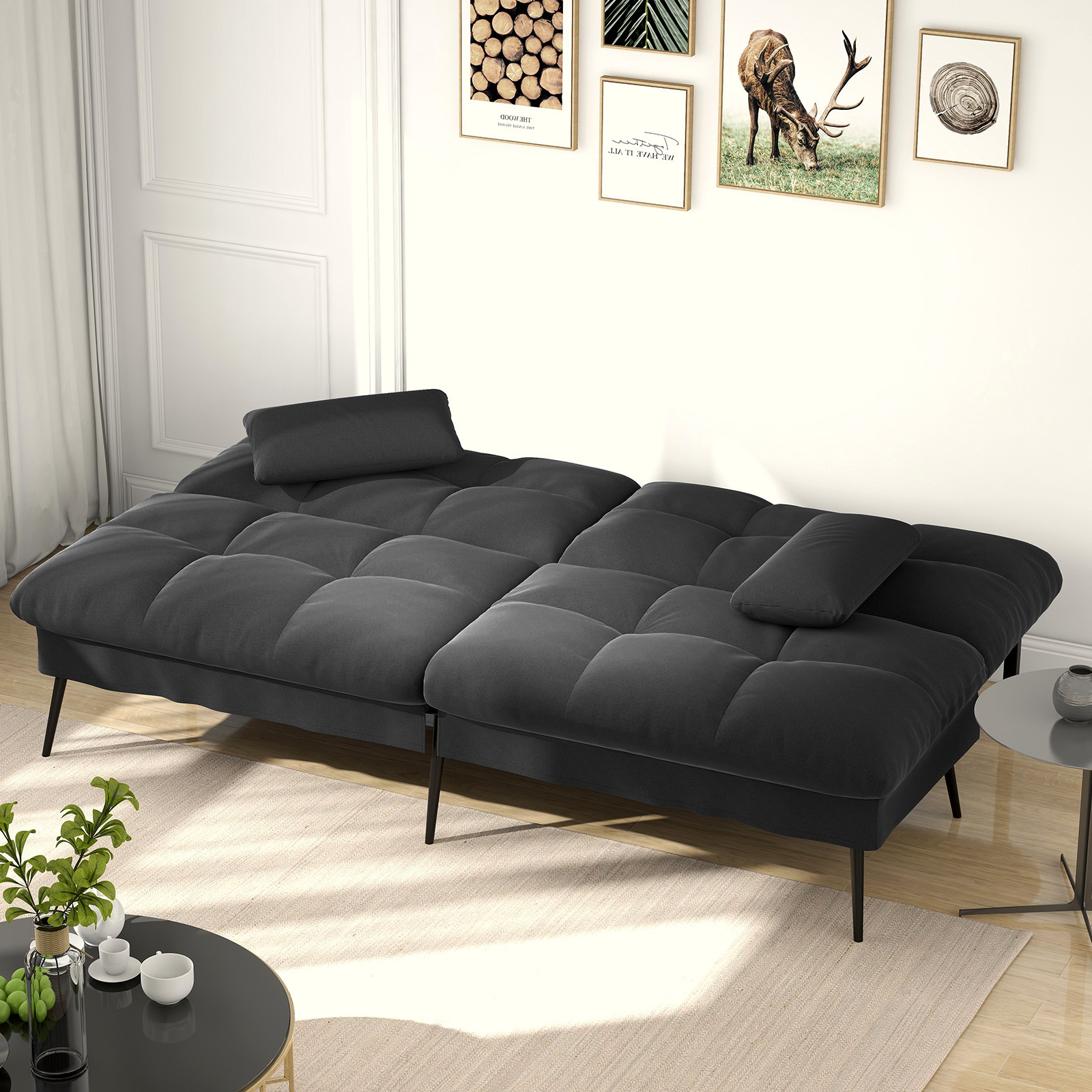 convertible adjustable sofa bed fabric futon sofa - Temu