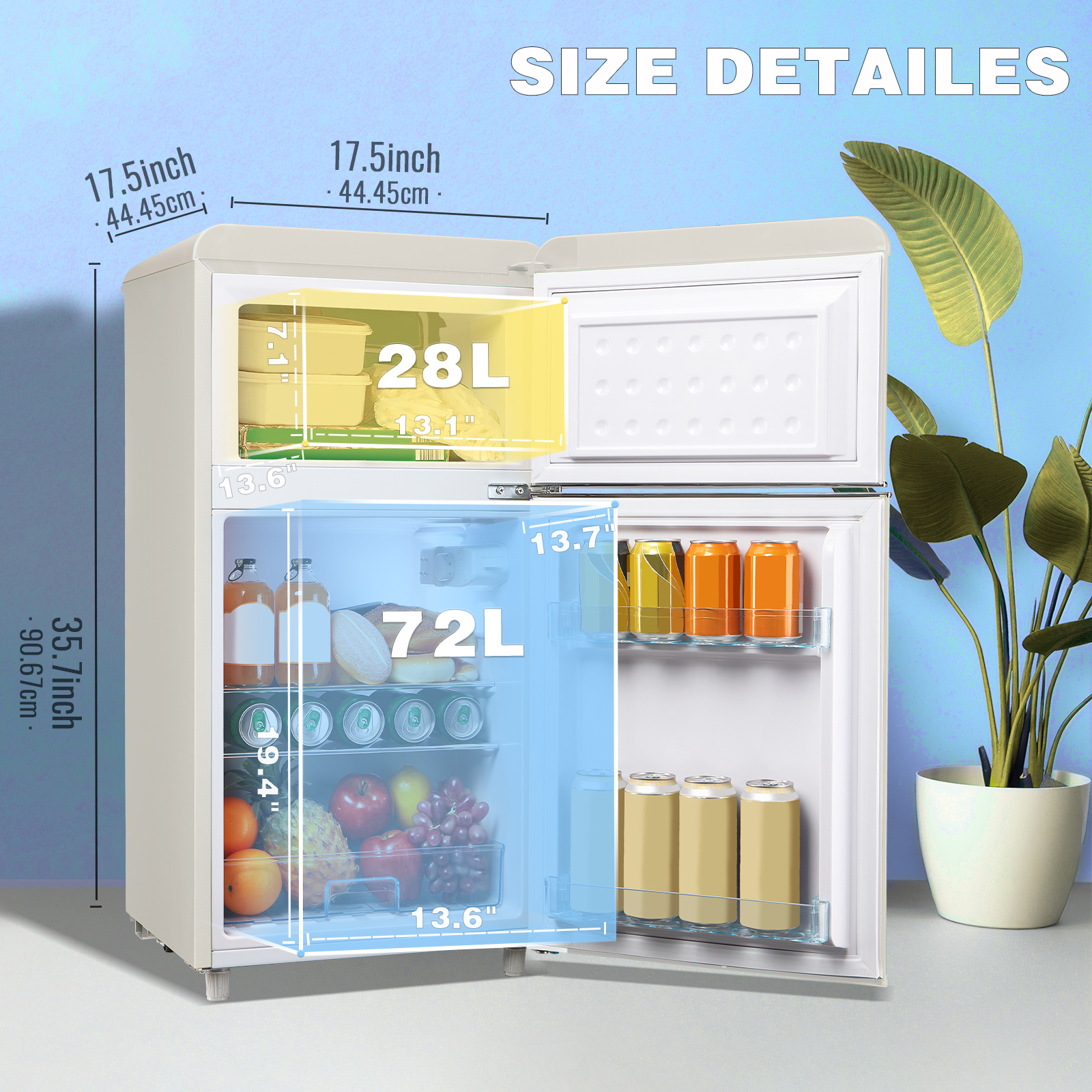 Mini Fridge Freezer 3.5 Cu.ft Freezer - Temu