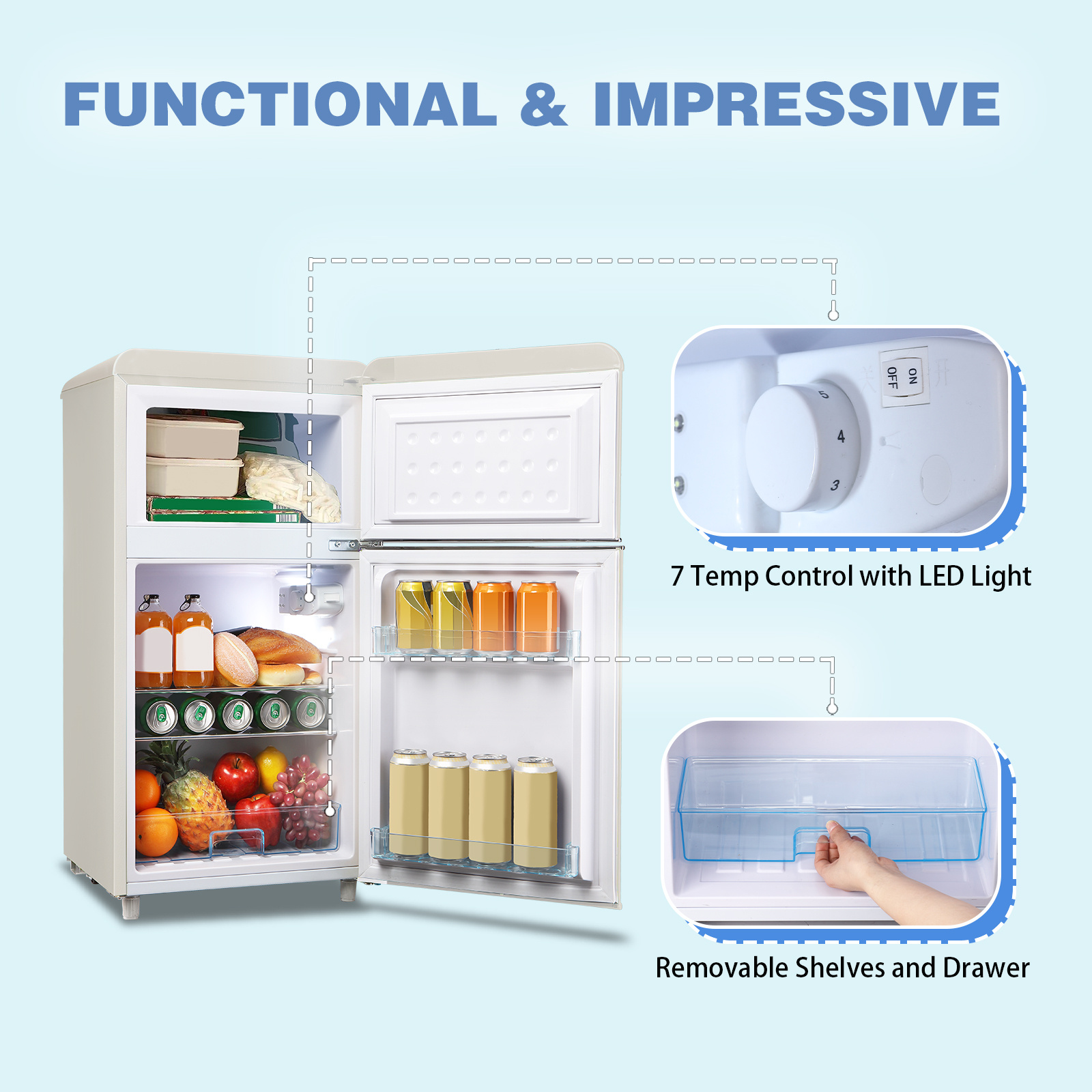 Mini Fridge Freezer 3.5 Cu.ft Freezer - Temu