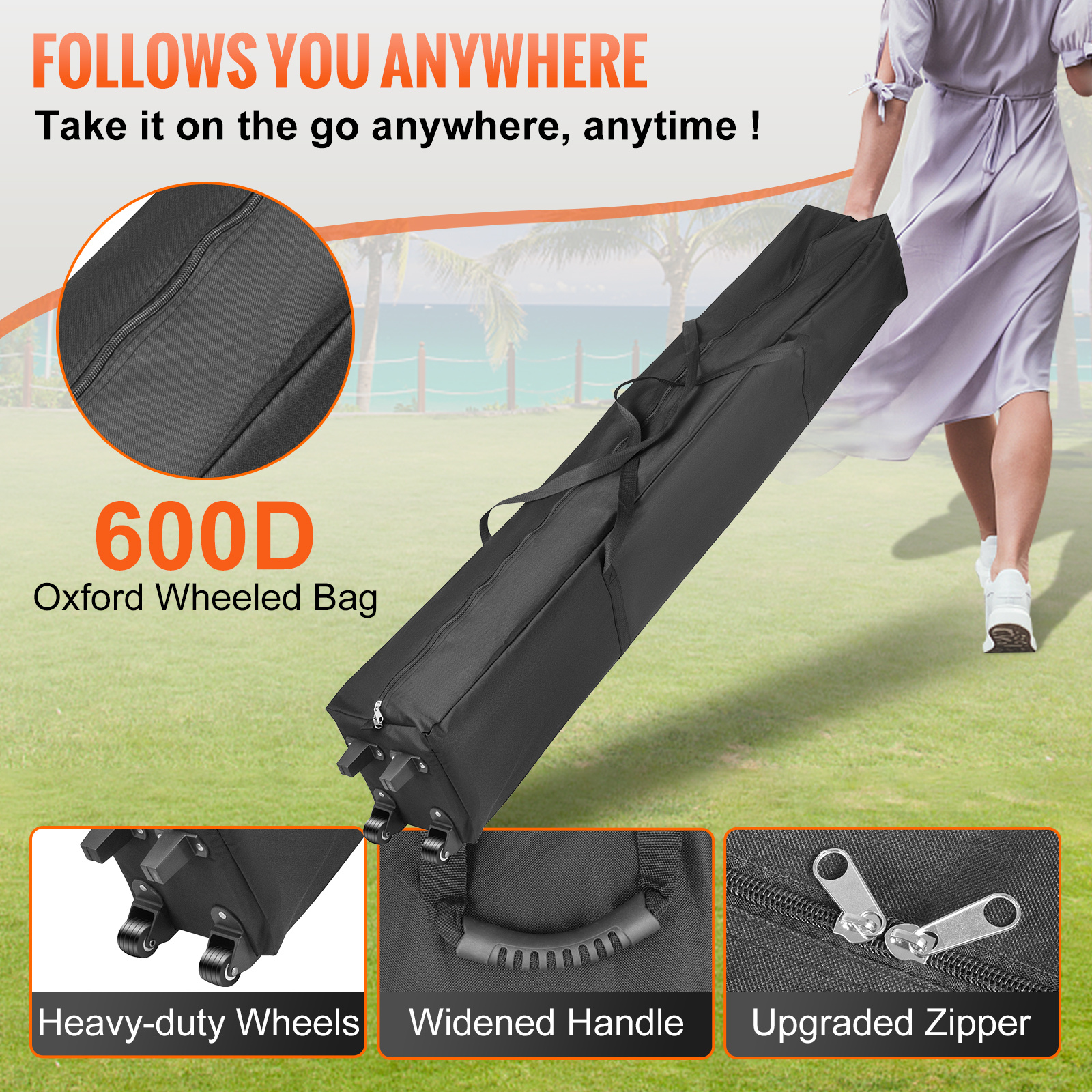 10x10 up canopy tent outdoor canopy with removable and wheeled bag ...