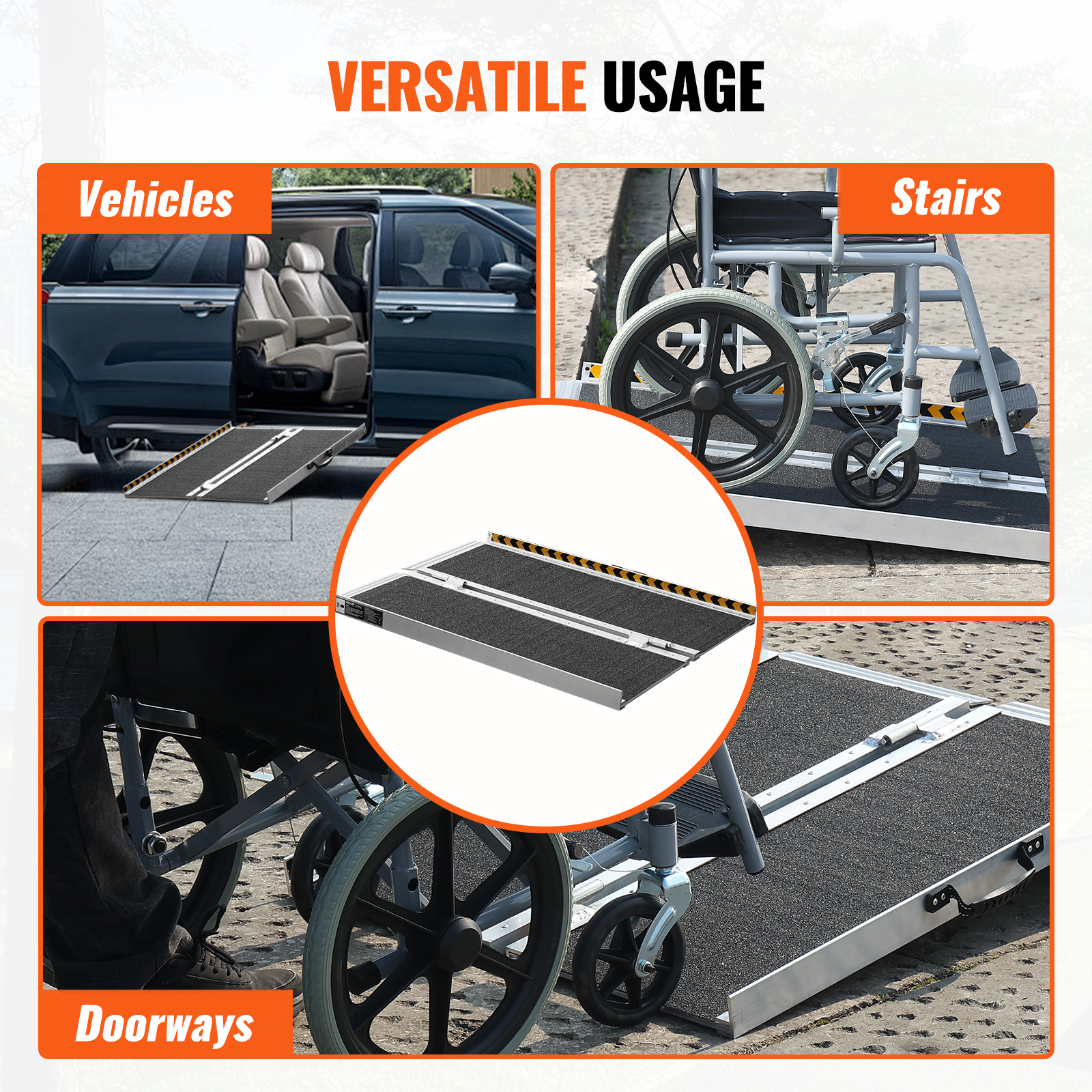 Portable Wheelchair Ramp Non slip Aluminum Folding - Temu