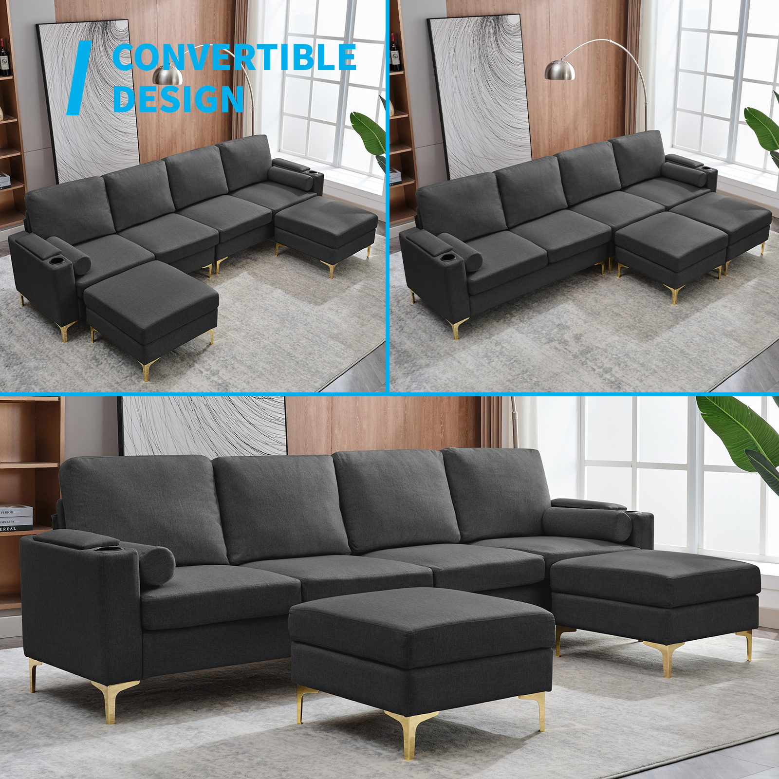 Modular Sectional Sofa Couch Set Convertible U shaped Sofa - Temu