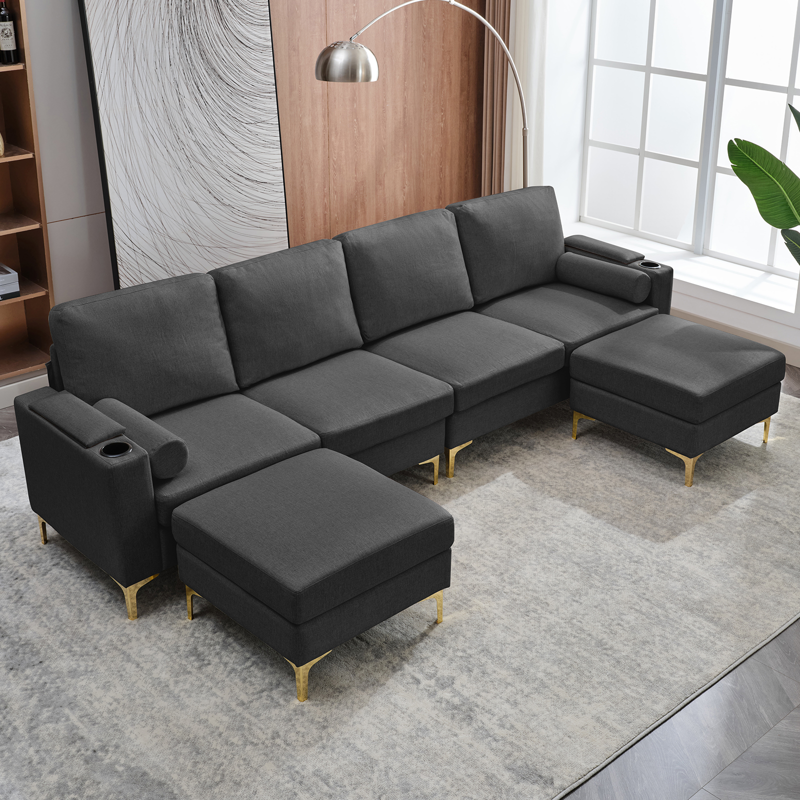 modular sectional sofa couch set convertible u shaped sofa - {region_name}