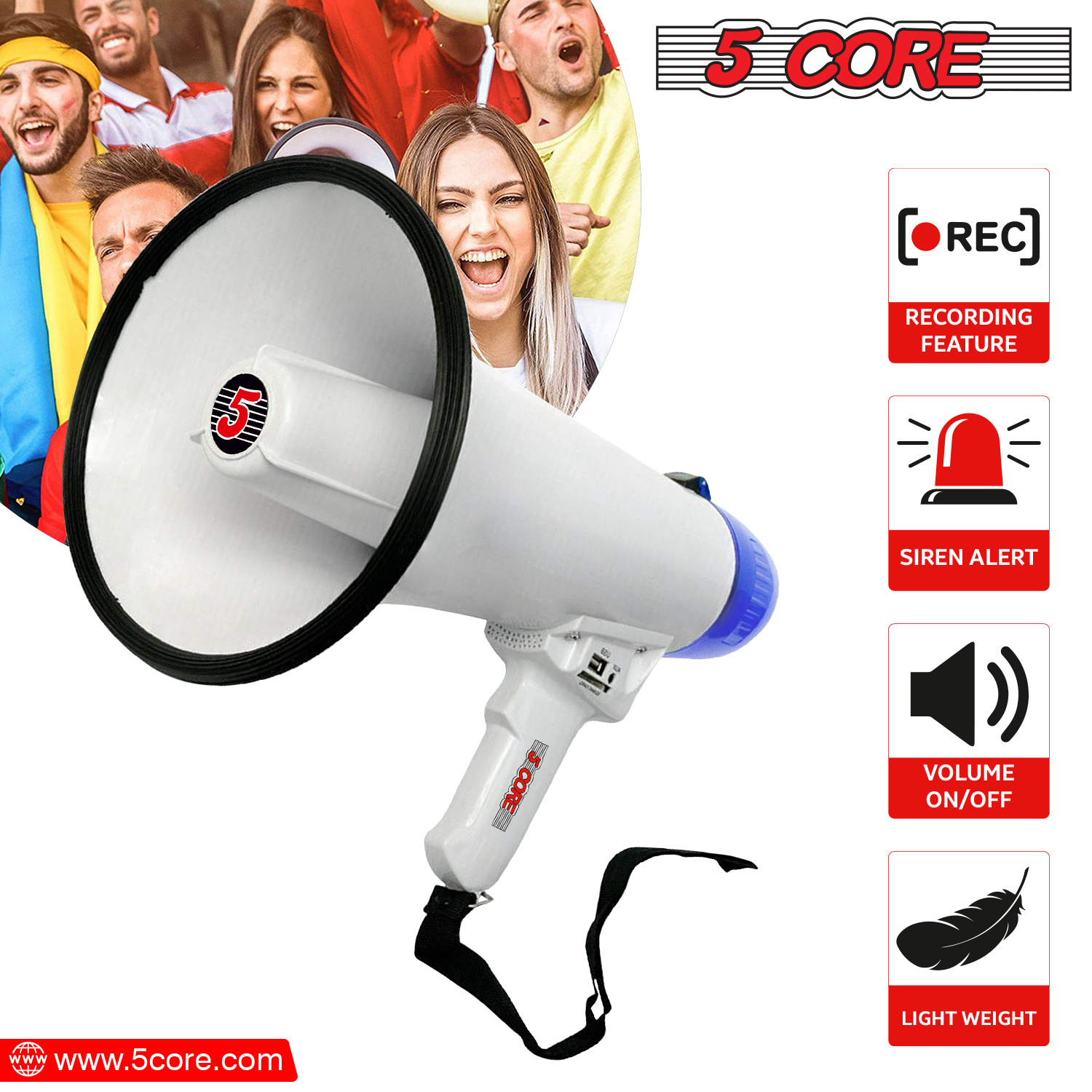 Speaker 20w Cheer 300 Meters Range Loudspeaker W Siren Recording ...