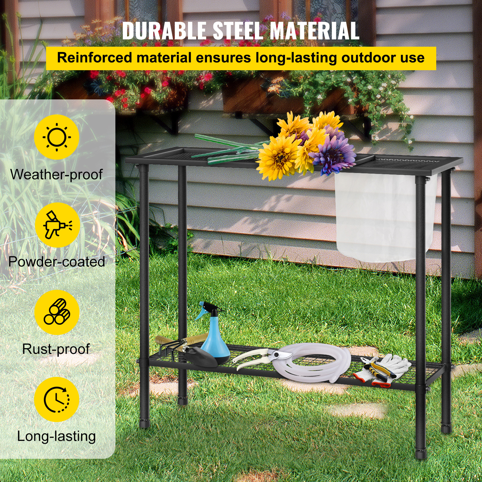 Potting Bench L X W X H Steel Outdoor Workstation - Temu