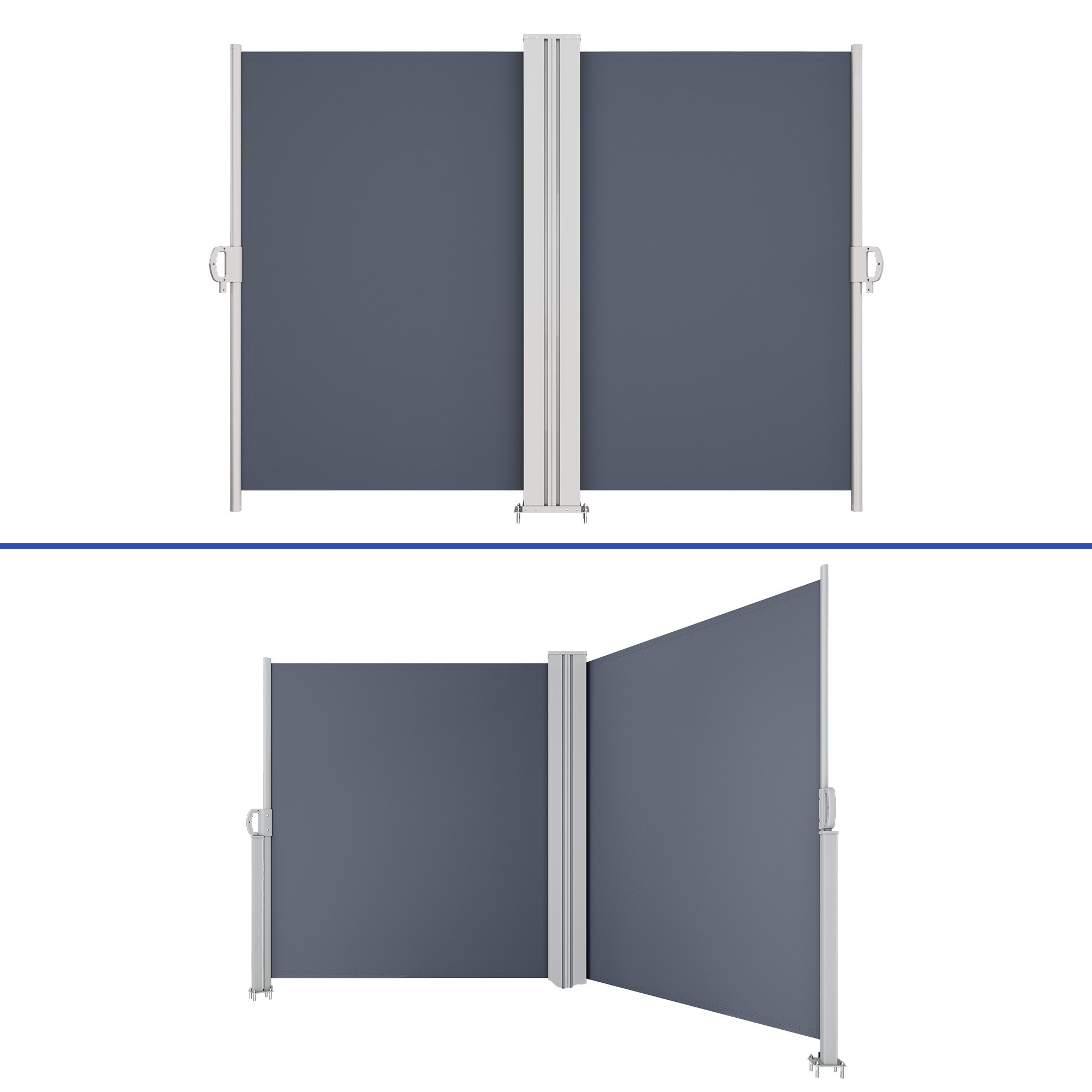 236''x 78'' Double Side Awning Retractable Side Awning Folding Privacy ...