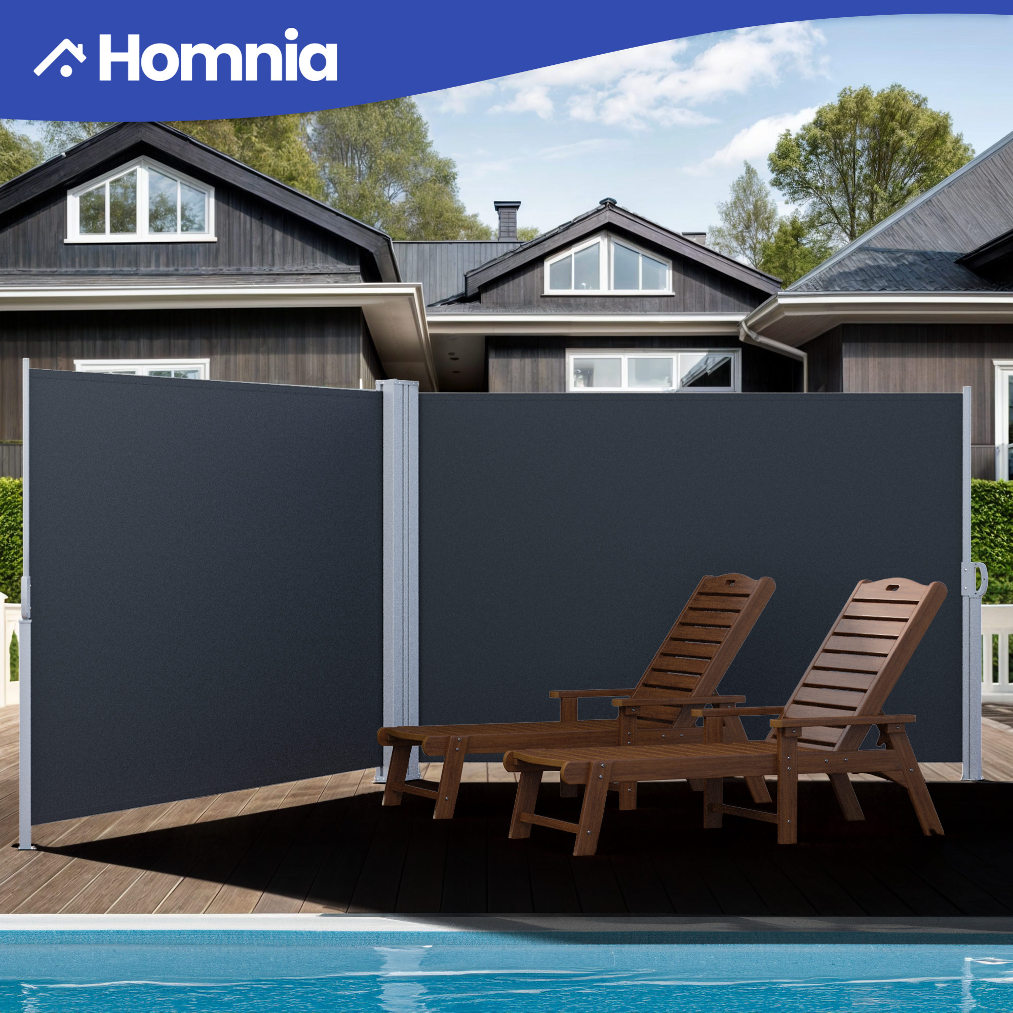 236''x 78'' Double Side Awning Retractable Side Awning Folding Privacy ...