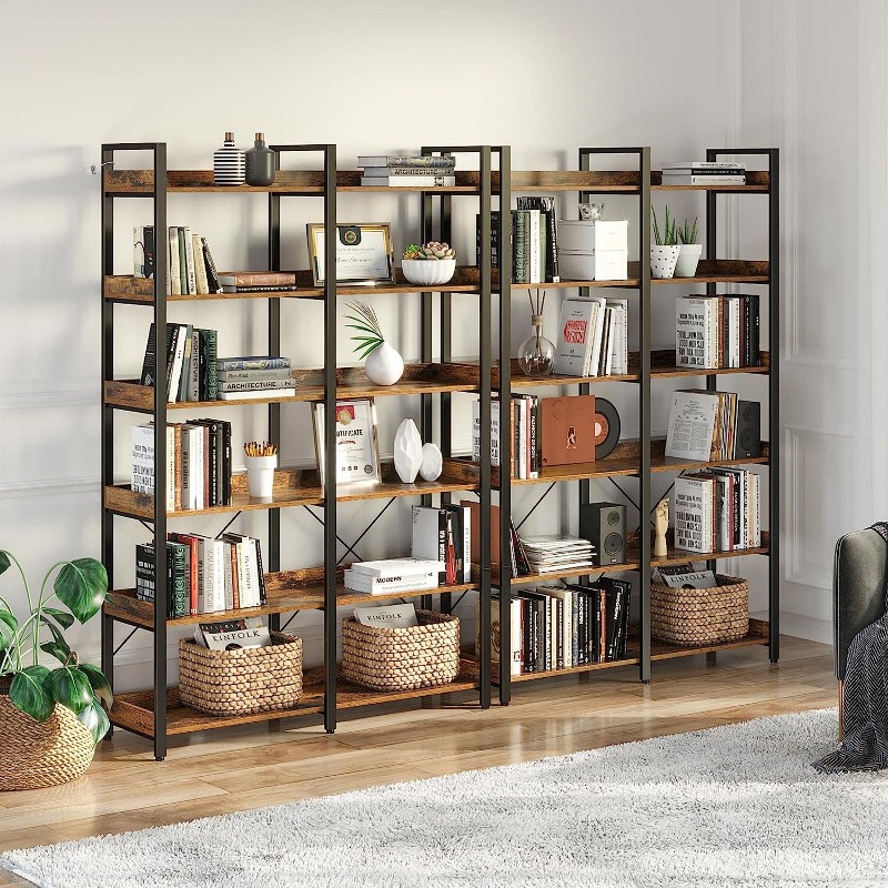 bookshelf 6 hooks 69 industrial wooden bookcase Temu