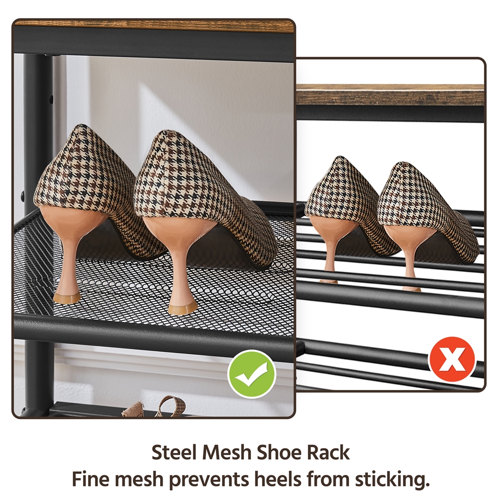 6 in 1 Hall Tree Shoe Storage Bench Mirror - Temu