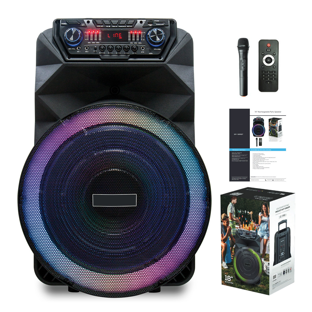 Wireless Speaker High Power Portable Party Boombox Subwoofer - Temu