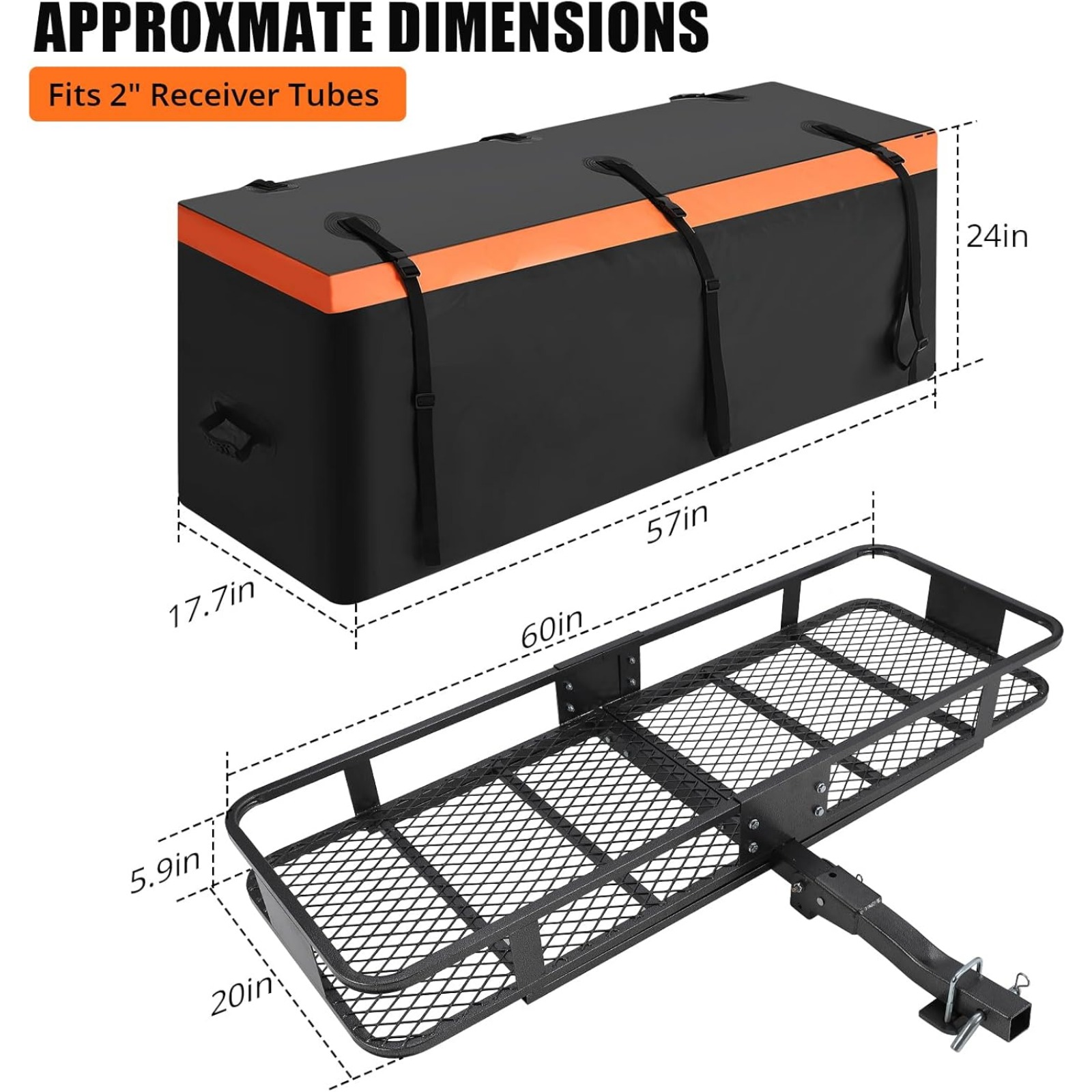 Hitch Mount Cargo Carrier Basket Cargo Bag 15 Cubic Feet 200 - Temu