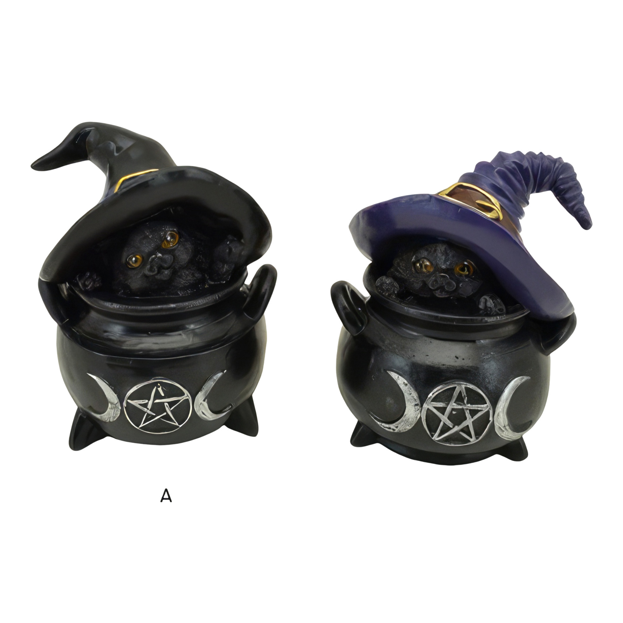 Ice 3.5"h Cat In Cauldron Figurine Set Statue - Temu