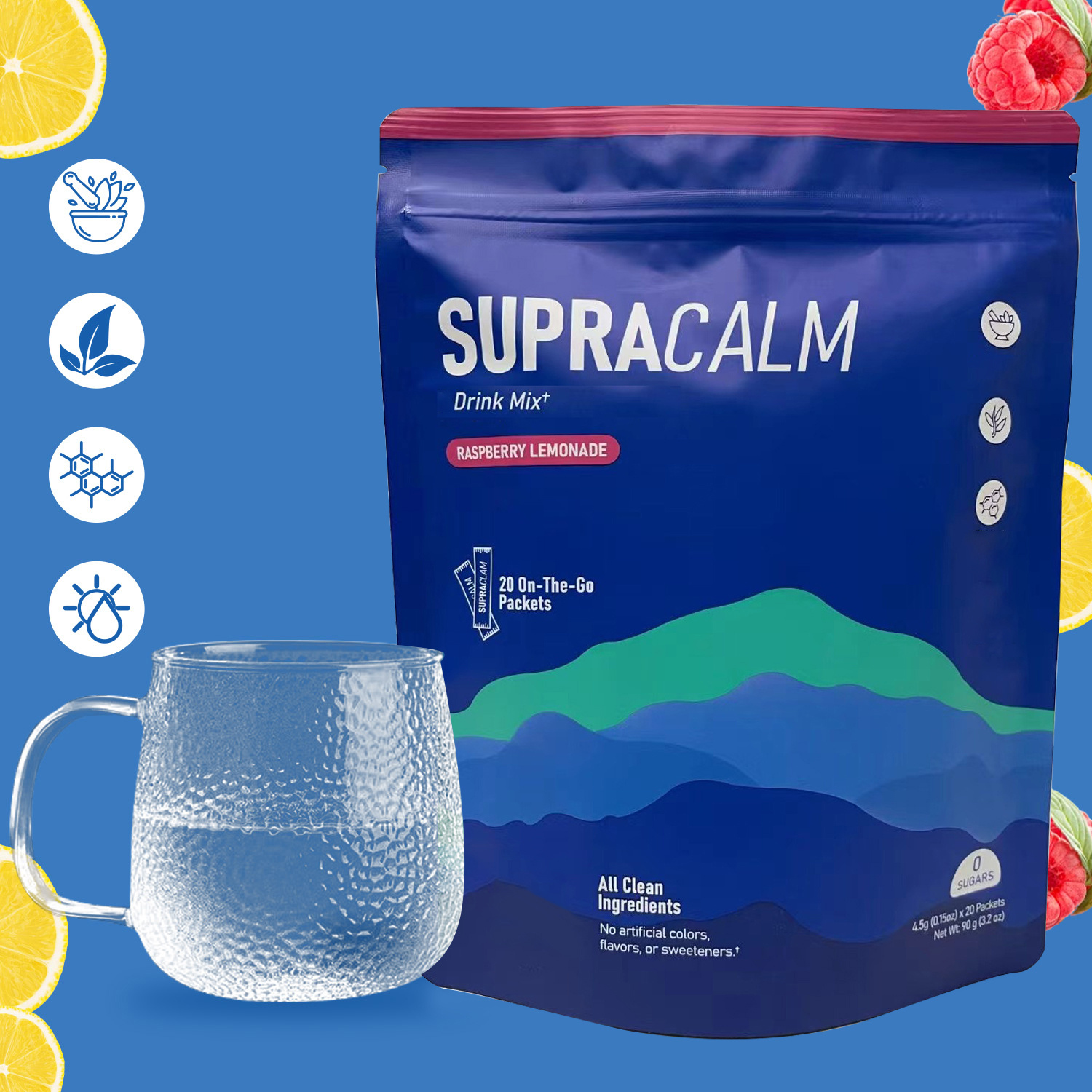 Vegan Powdered Raspberry Lemonade Magnesium Glycinate, Lemon Drink ...