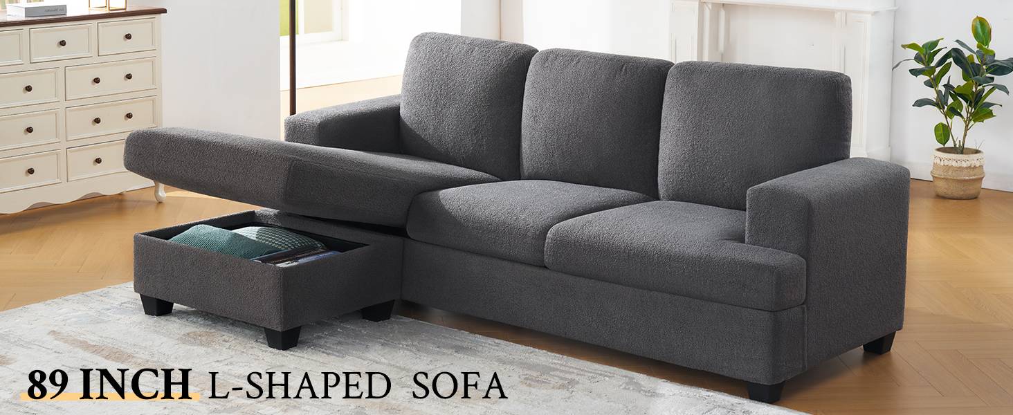 Reversible L Shape Convertible Sofa Storage Comfy Couch - Temu