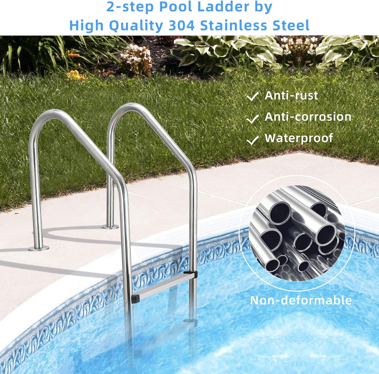 Swimming Pool Ladder 304 Stainless Steel 2 step Pool Ladder - Temu