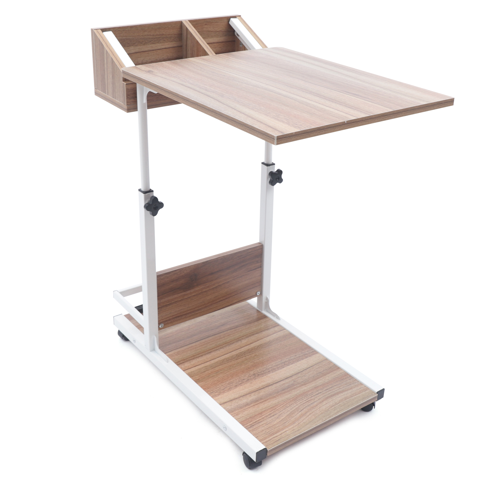 Portable Office Laptop Desk Rolling Adjustable Table Cart Computer ...