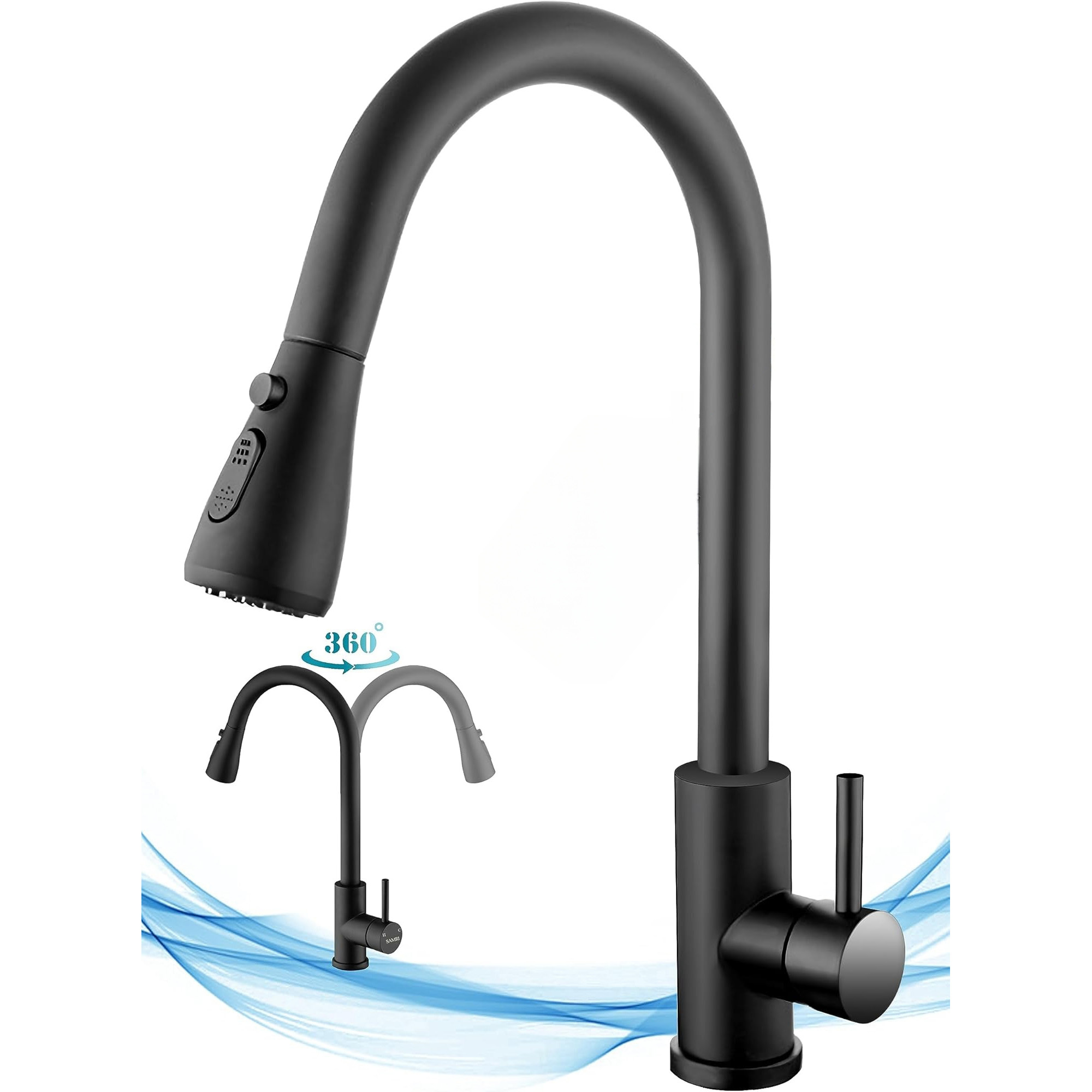 Kitchen Faucet Pull Sprayer Brushed Nickel High Arc Single - Temu