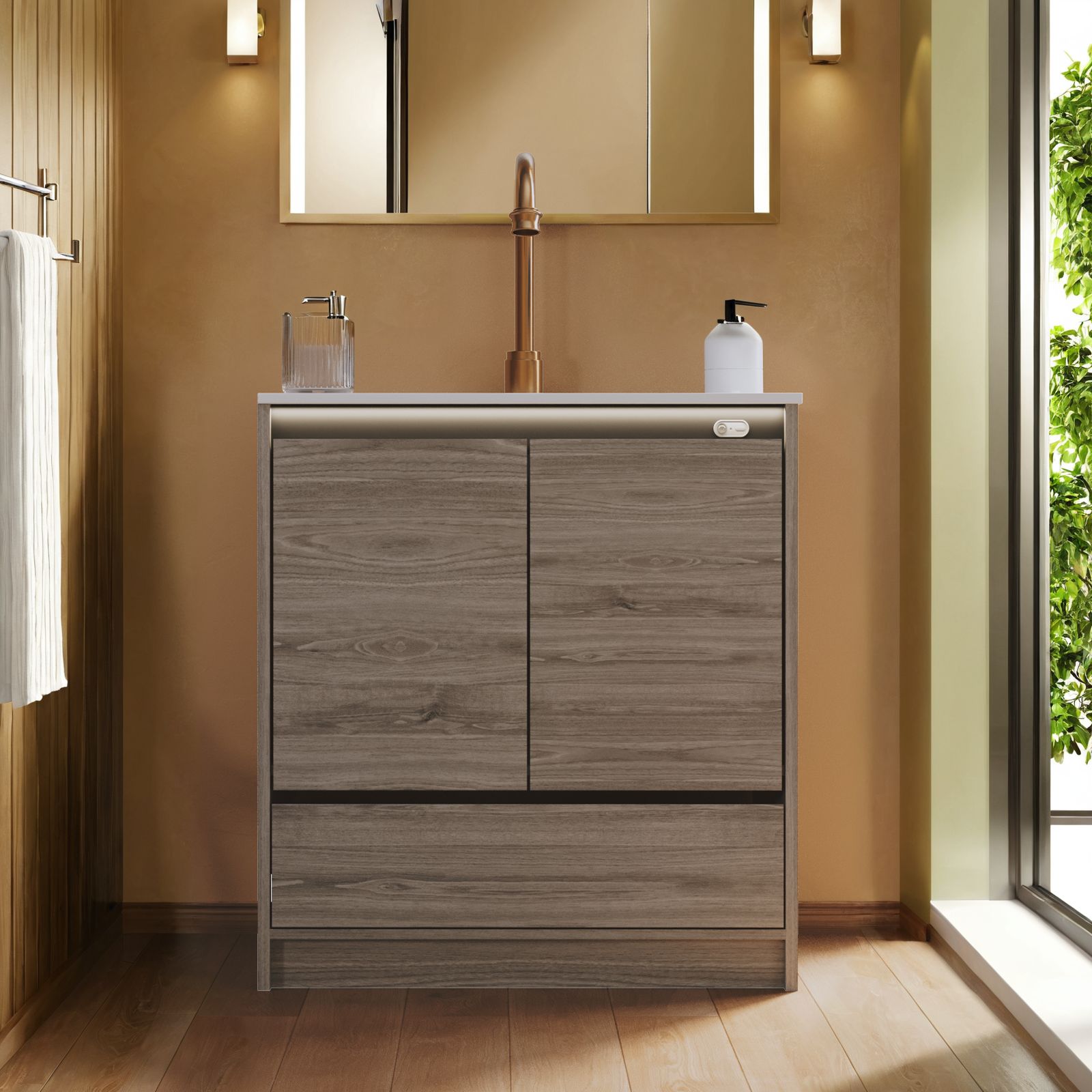 Grey/31" The 31" -century Vanity Features Motion Sensor Led Lights, An ...
