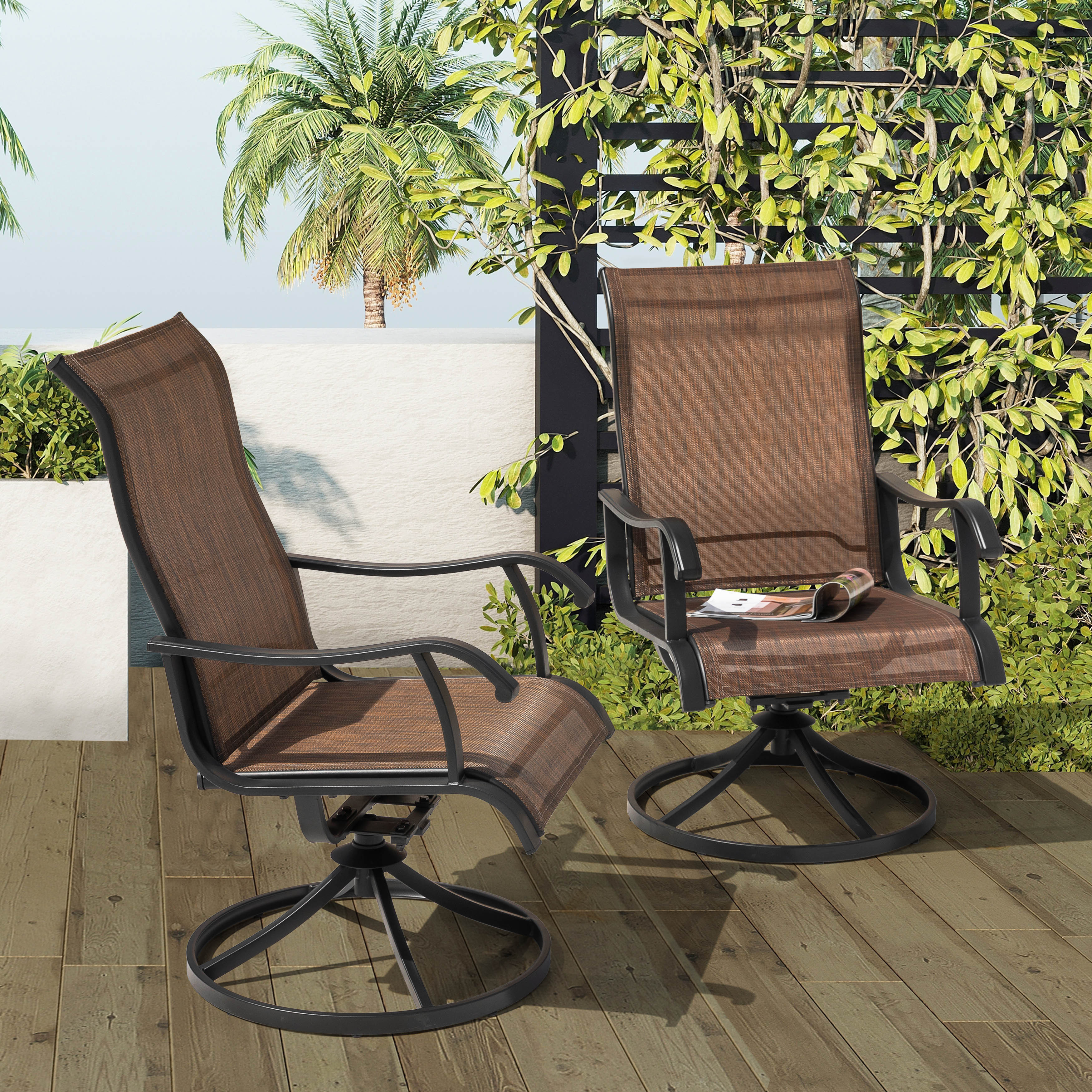 Patio Swivel Chair Outdoor Swivel Rocker Dining - Temu