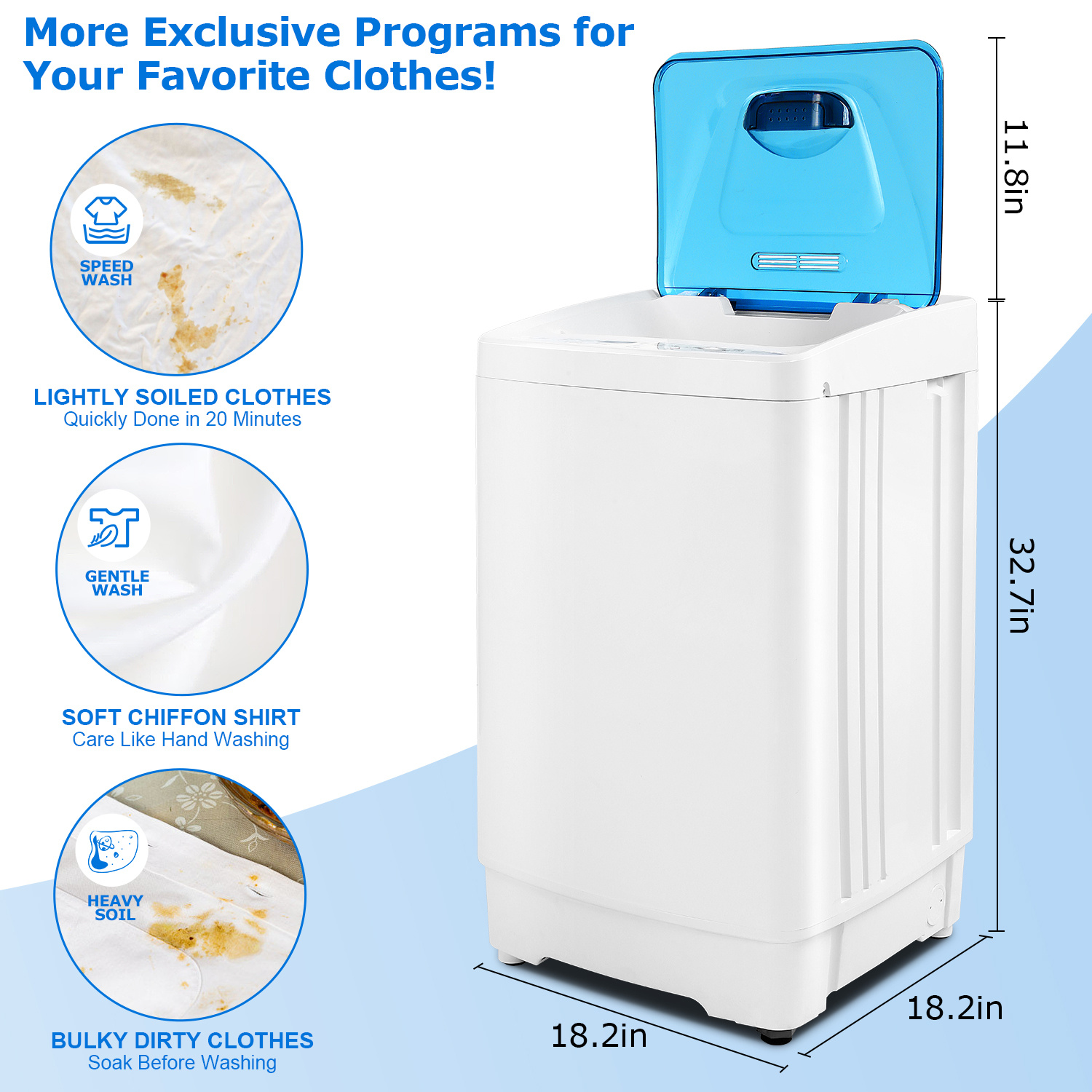 17.8 Lbs Capacity Portable Washing Machine Fully Automatic - Temu