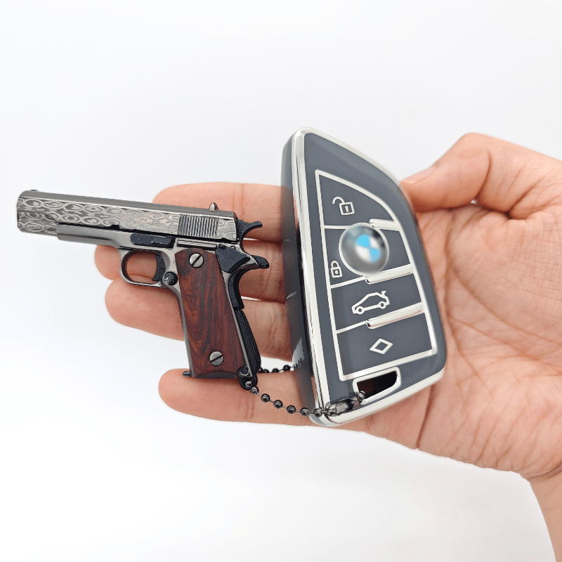 edition 1911 keychain metal gun keychain with wooden handle mini pistol ...